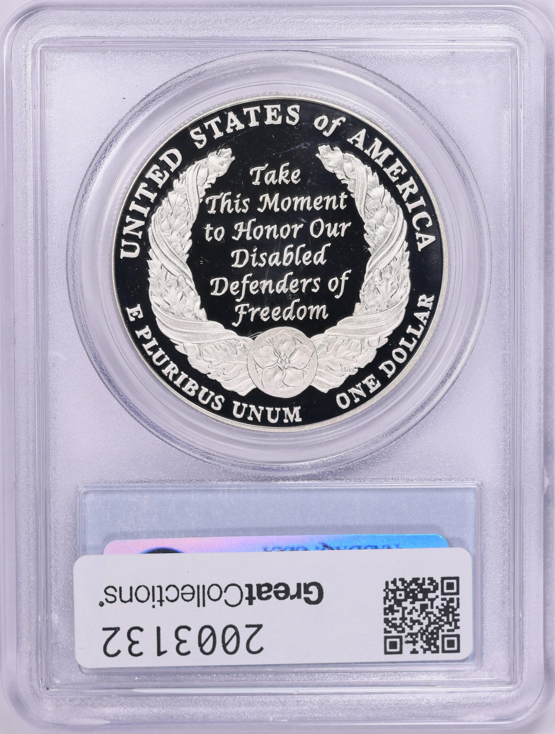 2010-W American Veterans Disabled for Life Silver Dollar PCGS Proof-70 ...