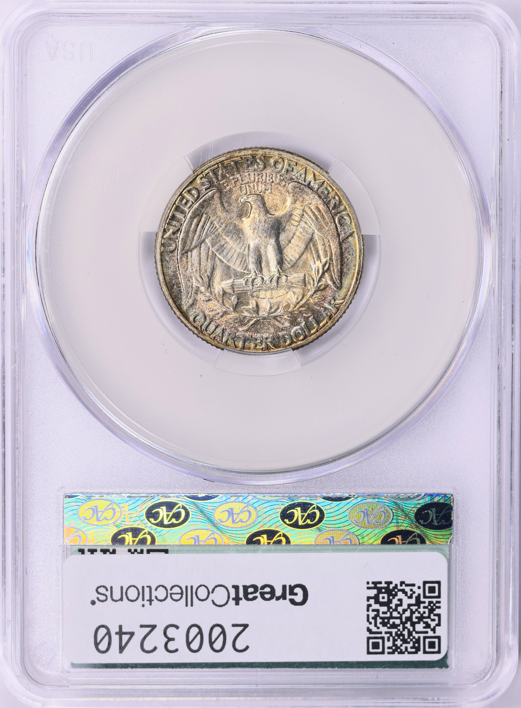 1955 Washington Quarter CACG MS-66 (Toned) (Item 2003240 ...