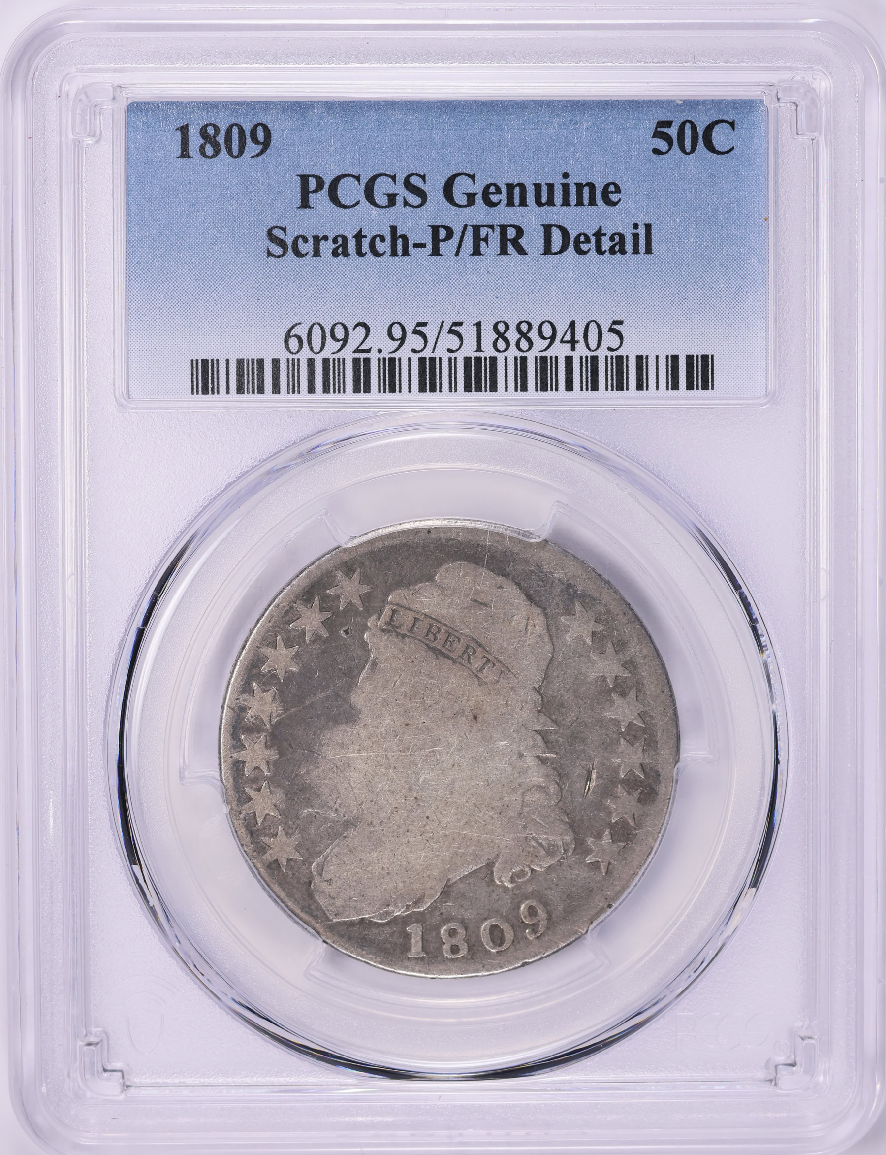 1809 Capped Bust Half Dollar PCGS Genuine Poor/Fair Details (Item ...