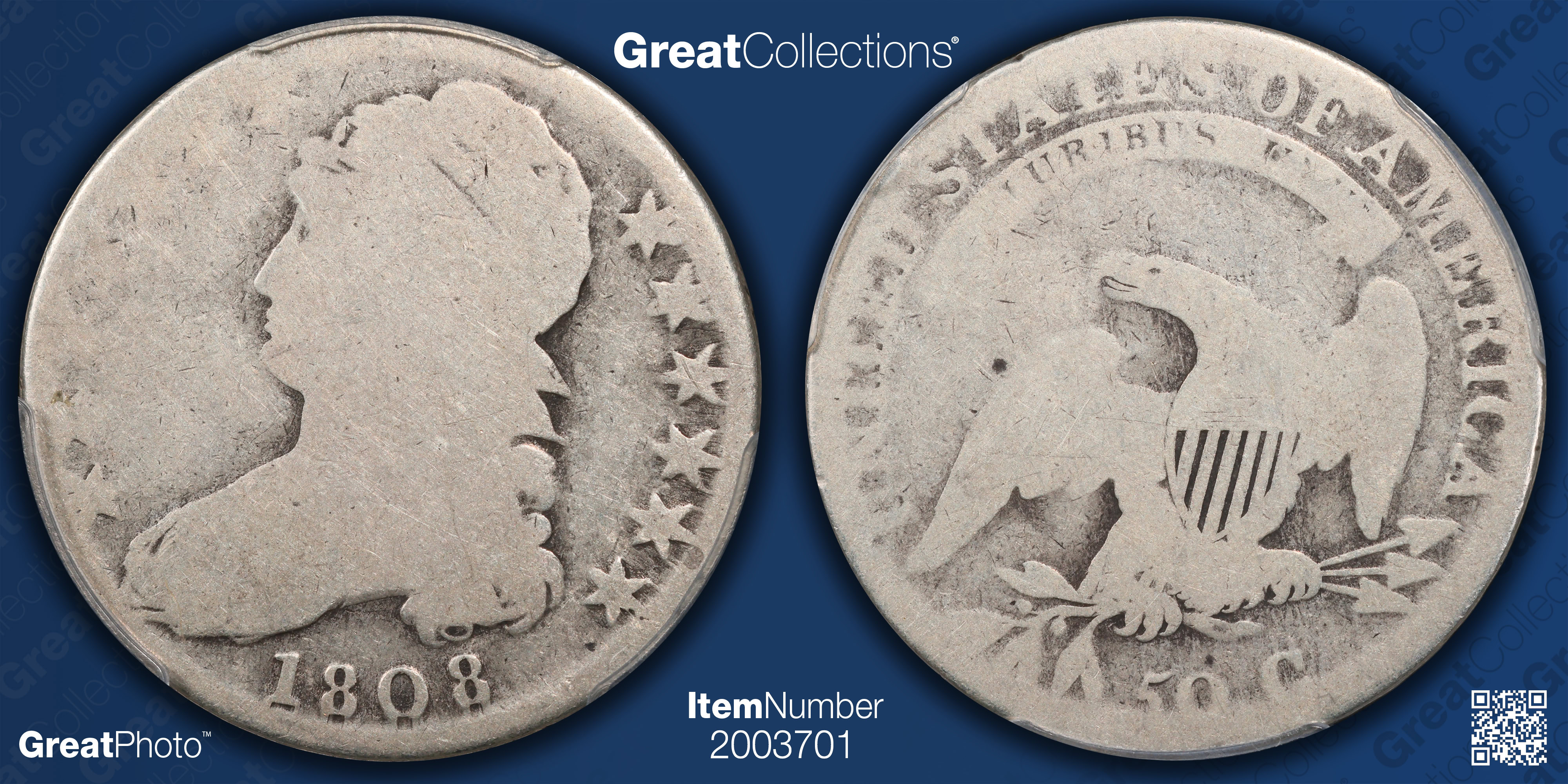 1808 Capped Bust Half Dollar PCGS FR-02 (Item 2003701 ...