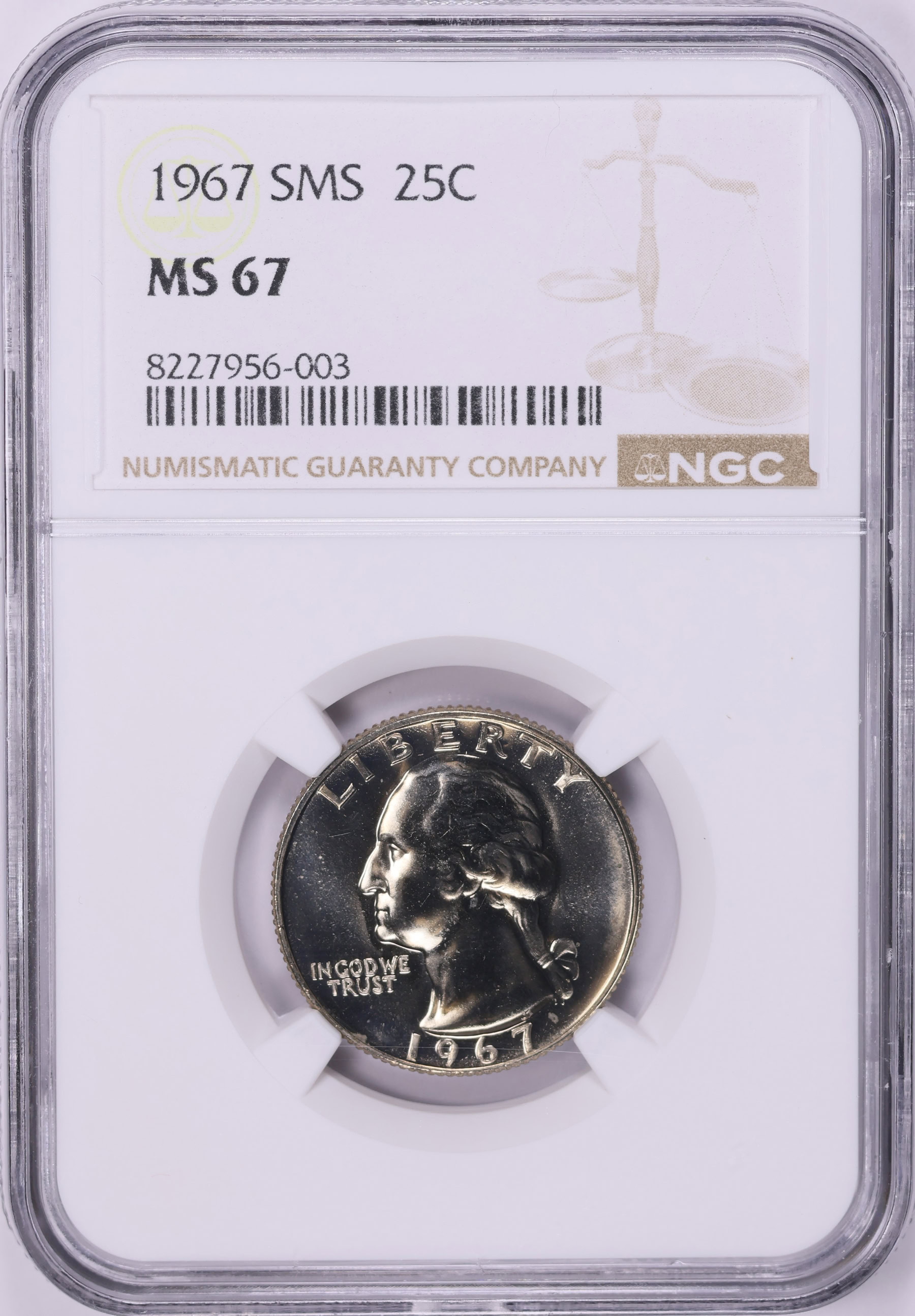1967 Washington Quarter SMS NGC SP-67 (Item 2003822) | GreatCollections ...