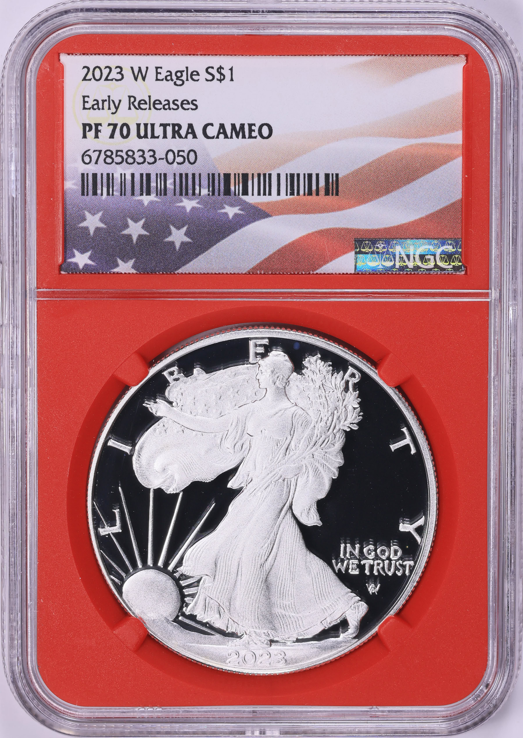 2023-W $1 Silver Eagle Early Releases NGC Proof-70 UC (Red Frame Holder ...
