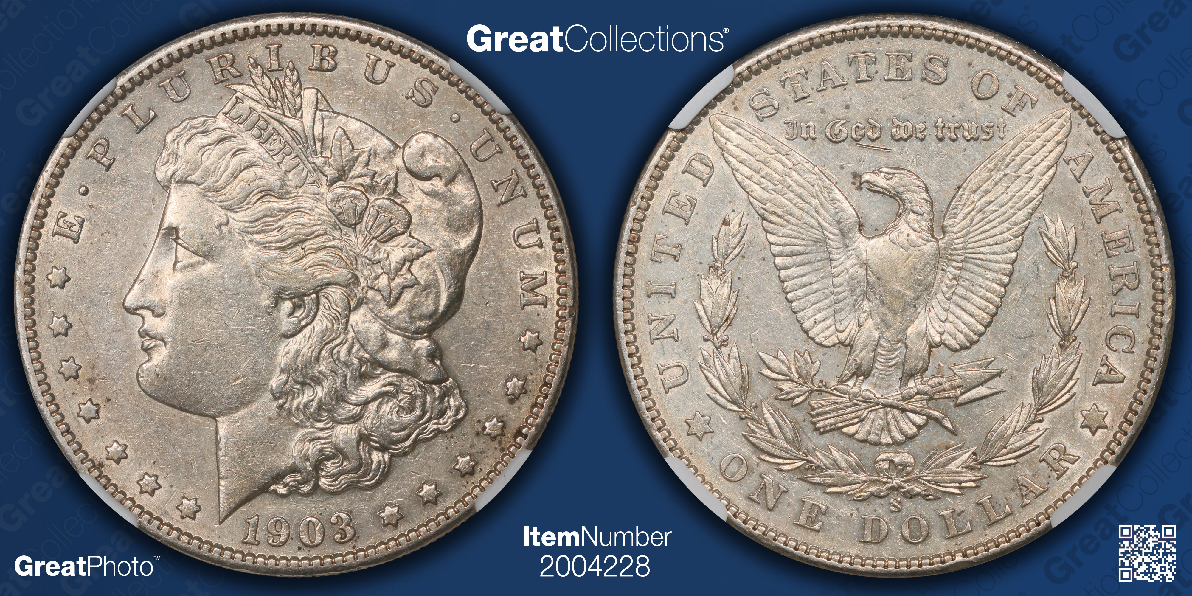1903-S Morgan Silver Dollar NGC AU-53 (Item 2004228) | GreatCollections ...