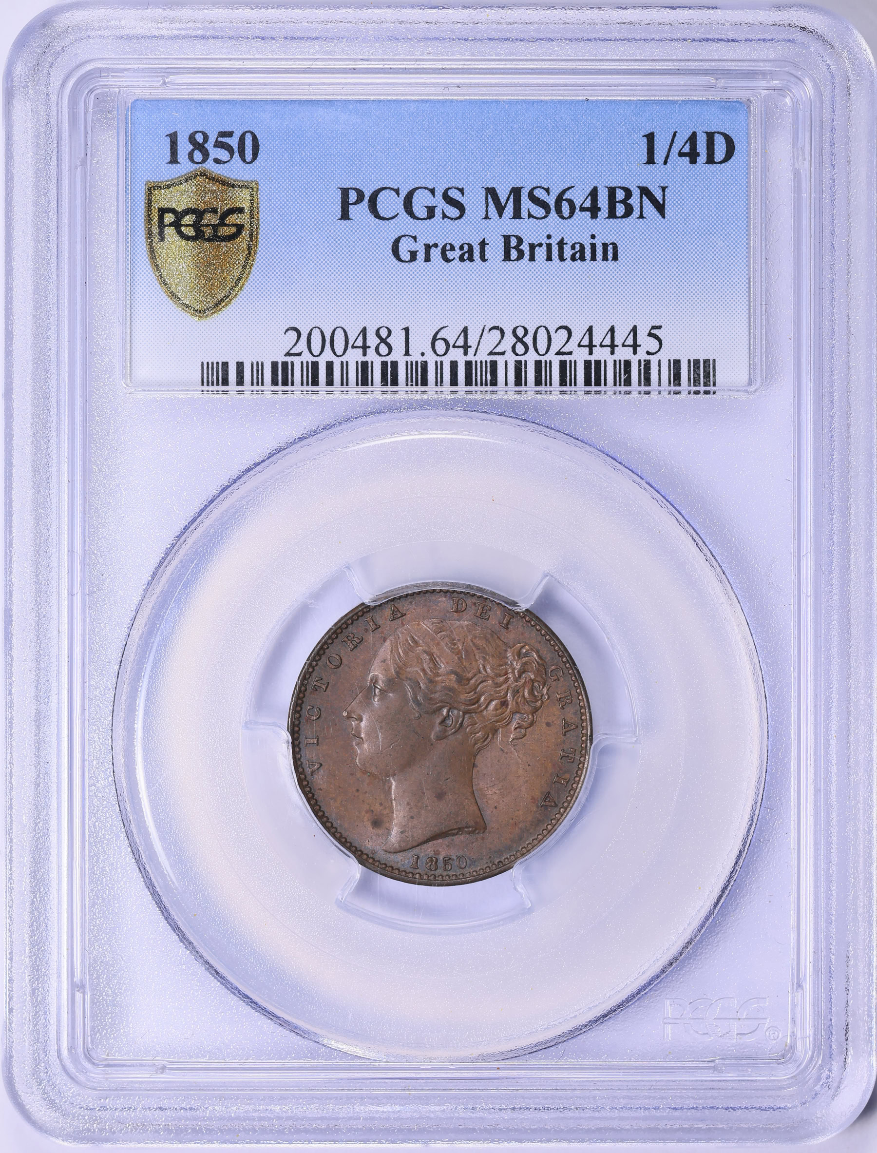 Great Britain 1850 Farthing KM-725 PCGS MS-64 BN (Item 2004355 ...