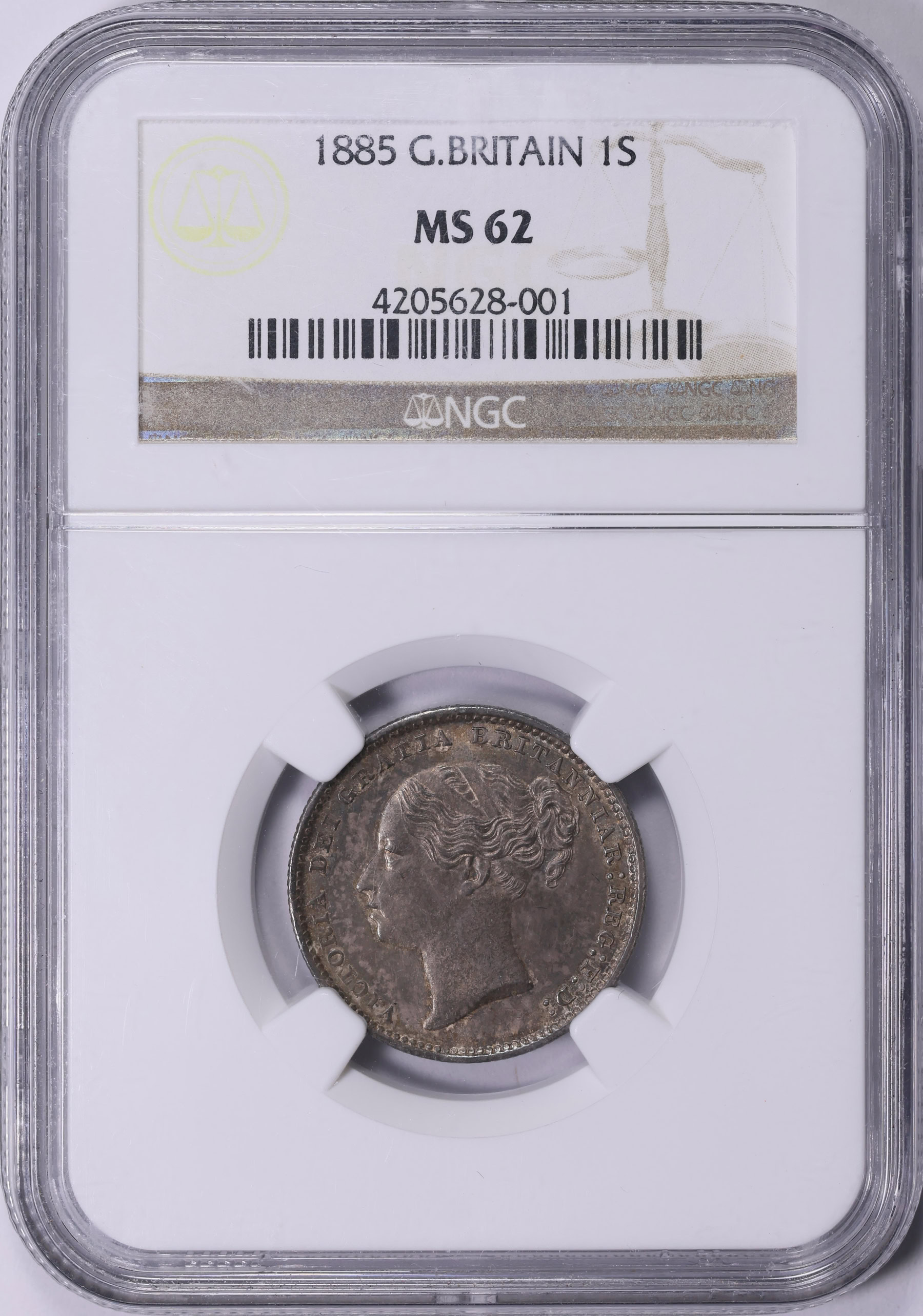 Great Britain 1885 Silver Shilling KM-734.4 NGC MS-62 (Item 2004387 ...
