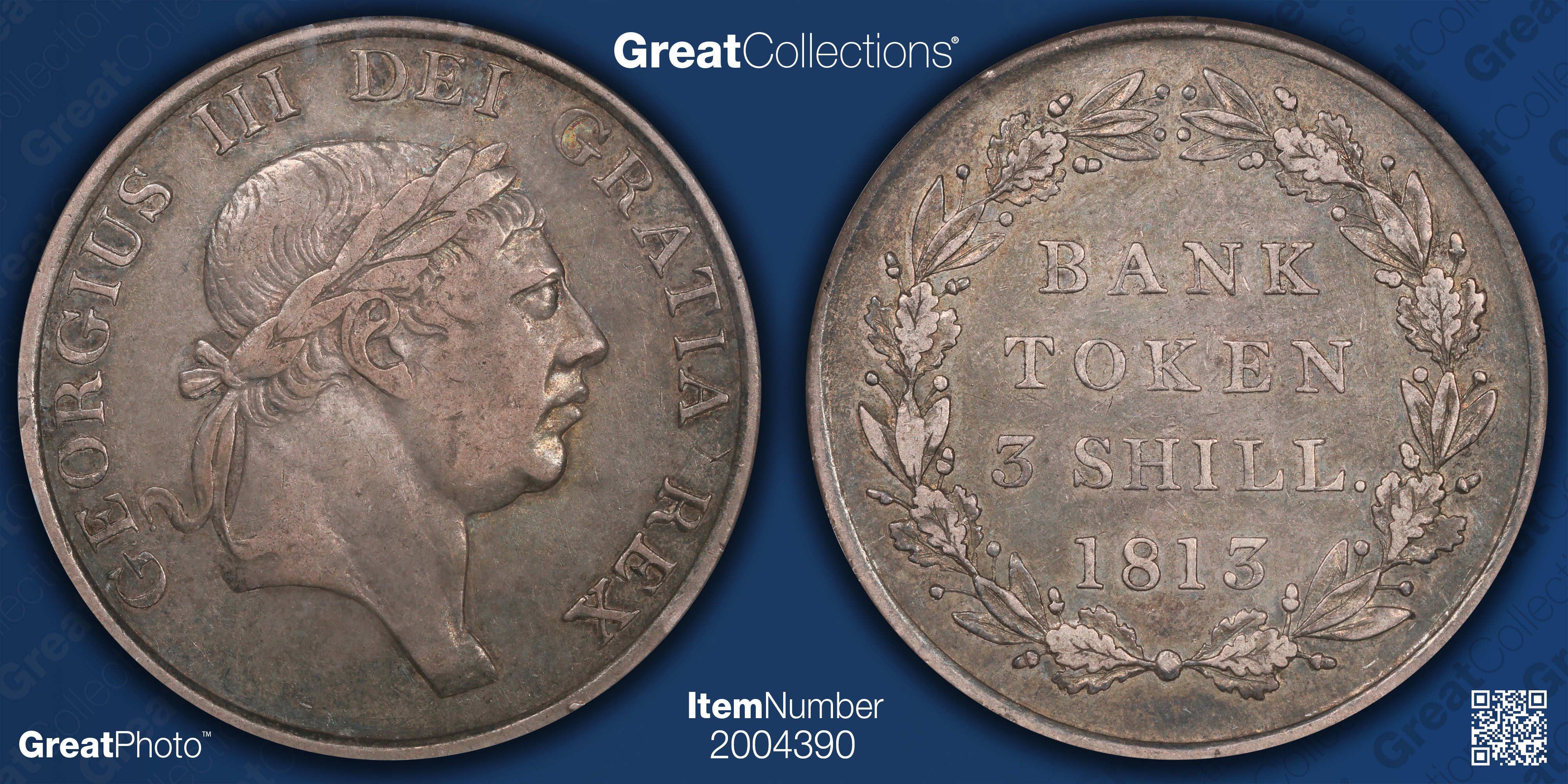 Great Britain 1813 Silver 3 Shillings Bank of England Token KM-Tn5 NGC ...