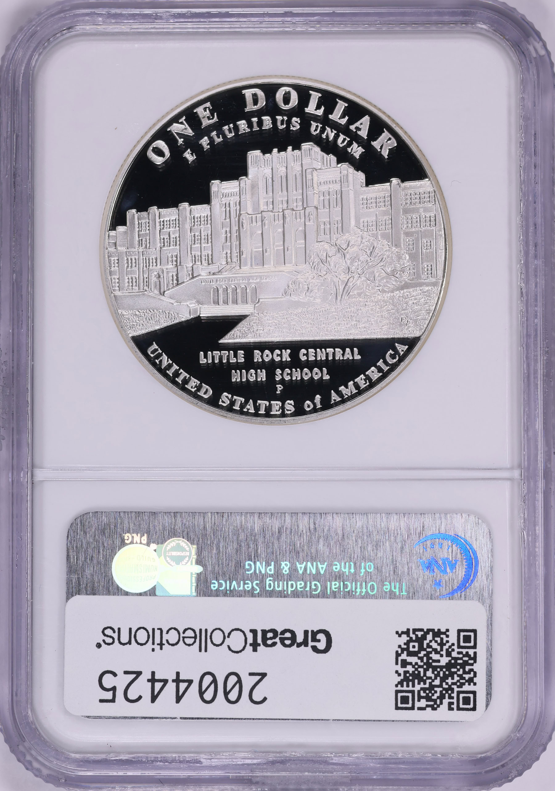 2007-P Little Rock Central High School Desegregation Silver Dollar NGC ...