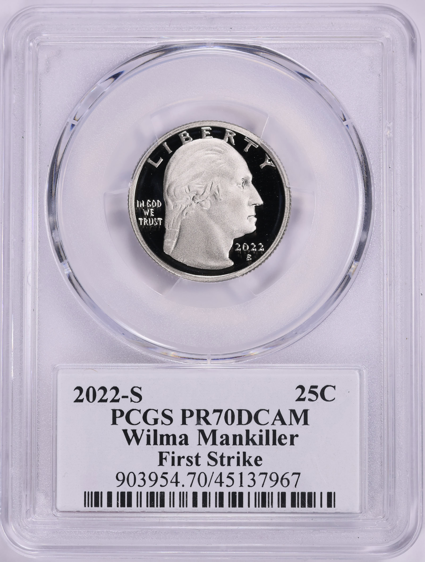 2022-S American Women Quarter Wilma Mankiller First Strike PCGS Proof ...