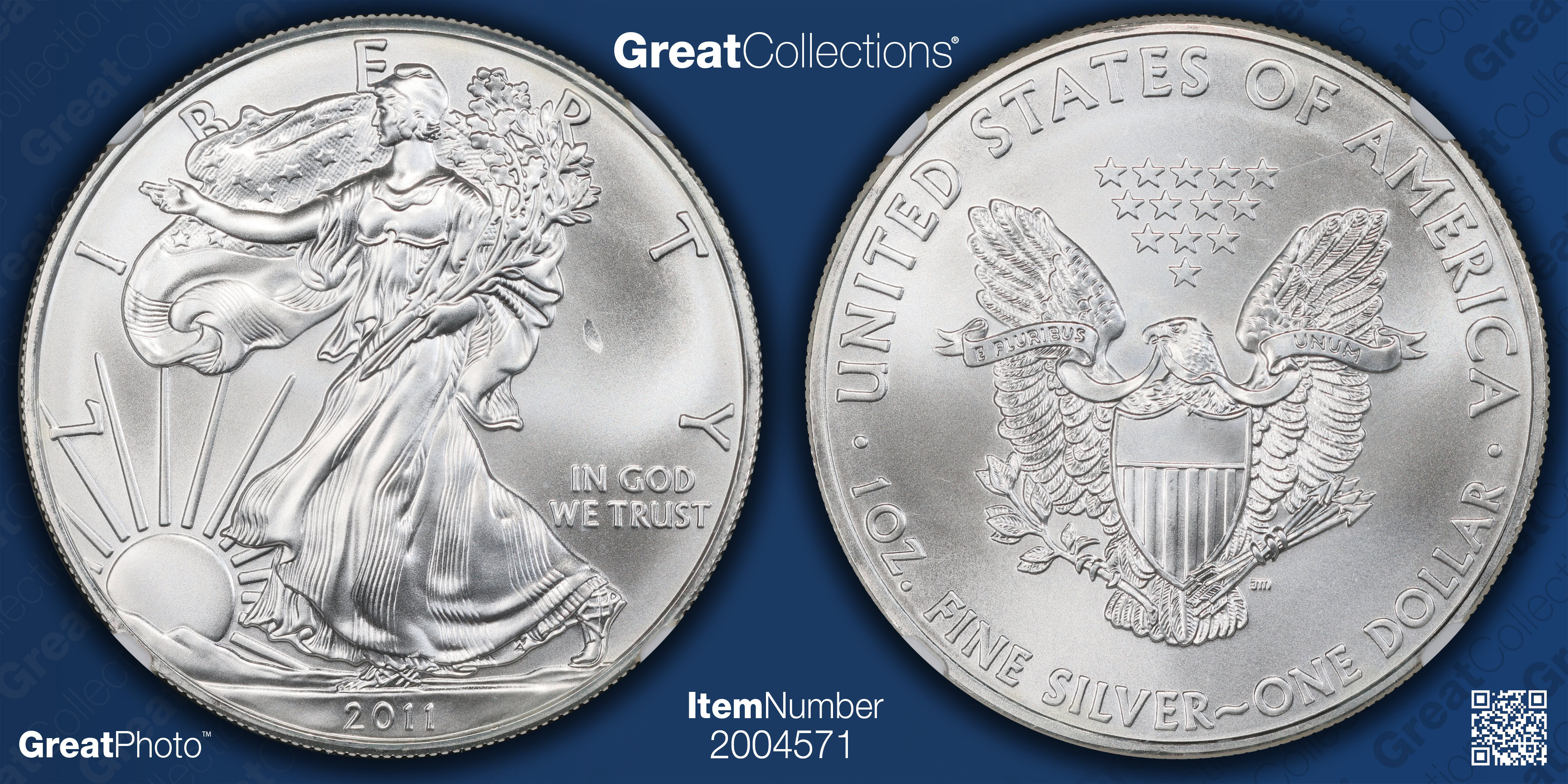 Mint Error 2011 $1 Silver Eagle Obverse Struck Through NGC MS-69 | NGC ...