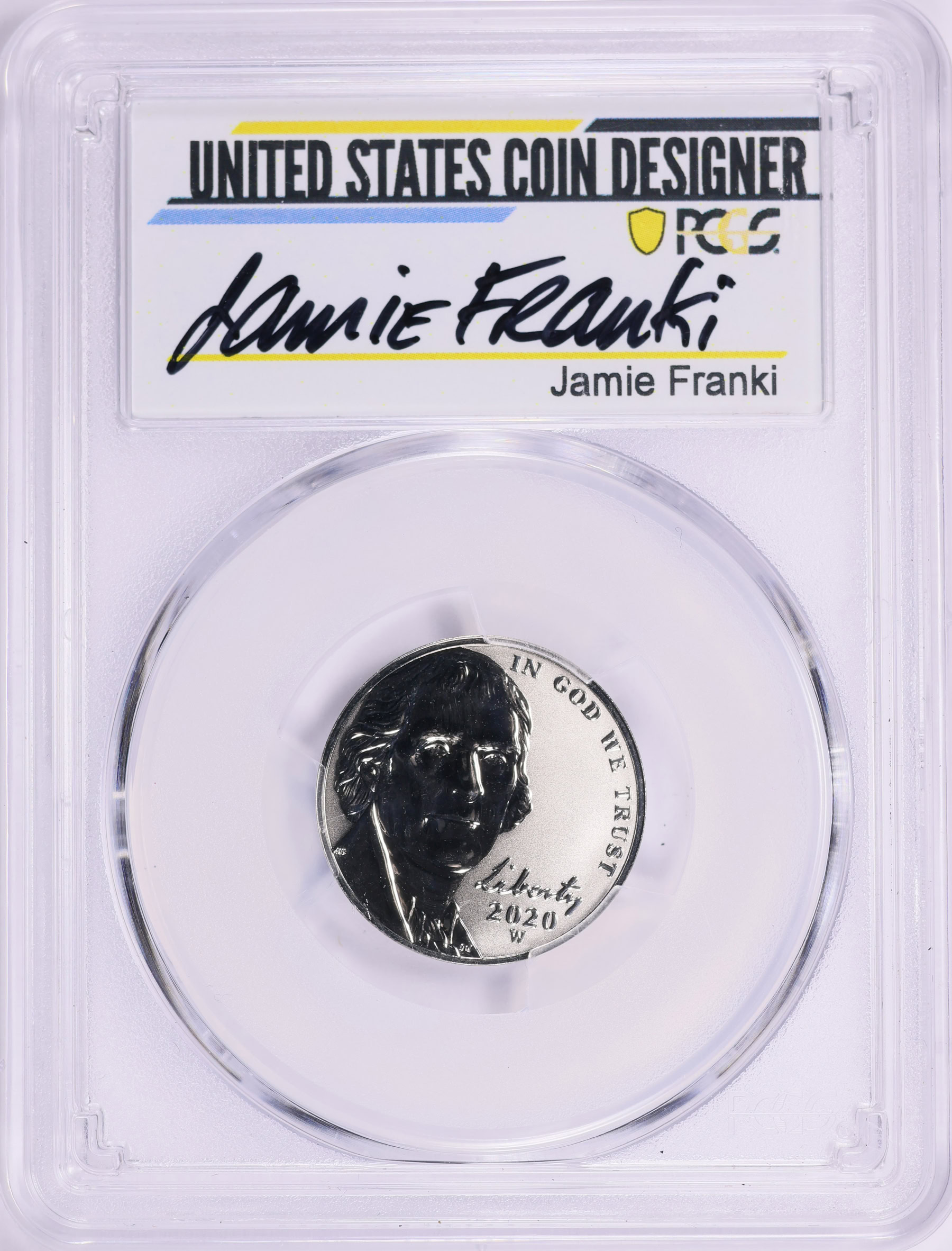 2020-W Jefferson Nickel Reverse Proof First Day of Issue PCGS Proof-69 ...