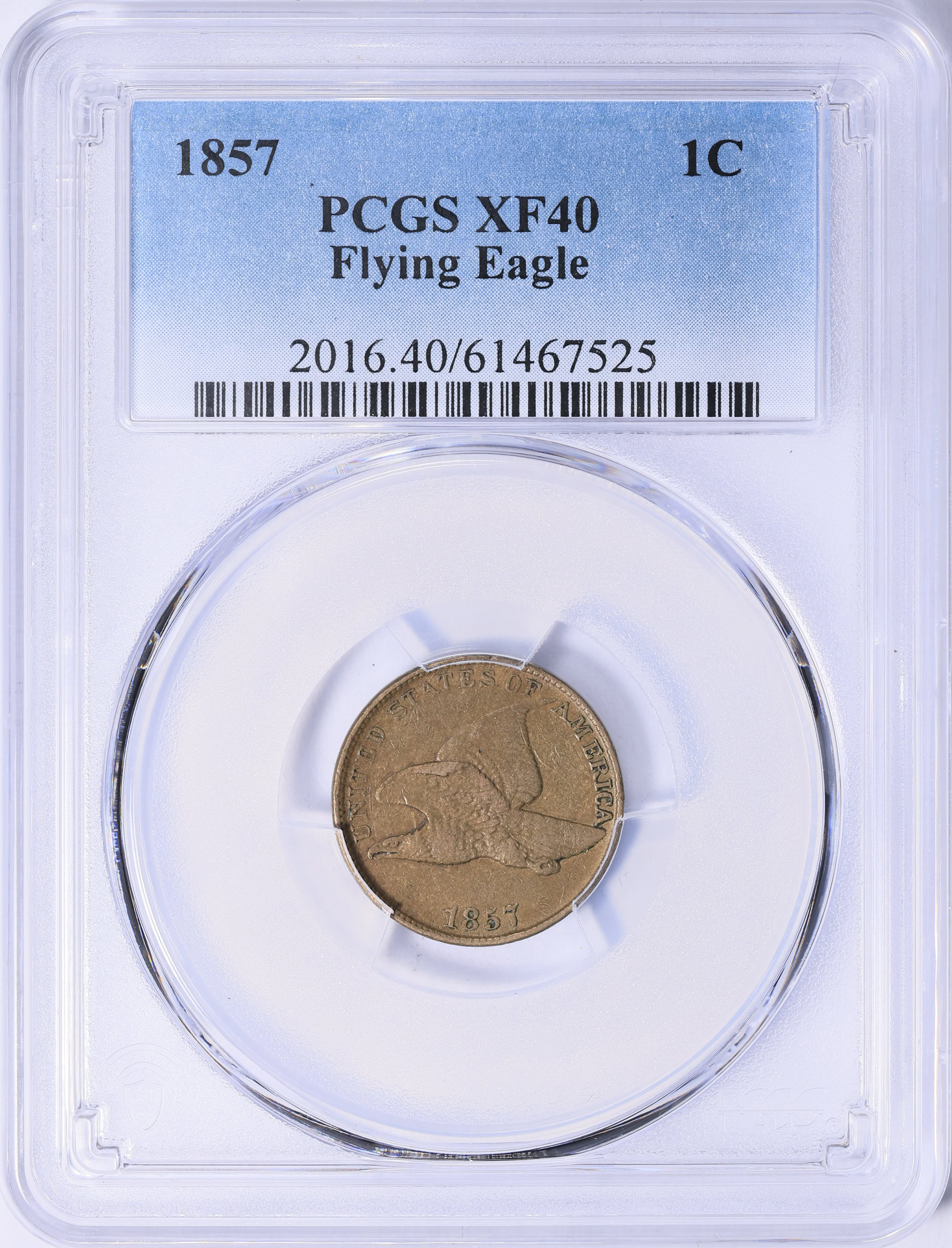 1857 Flying Eagle Cent PCGS XF-40 (Item 2004848) | GreatCollections ...