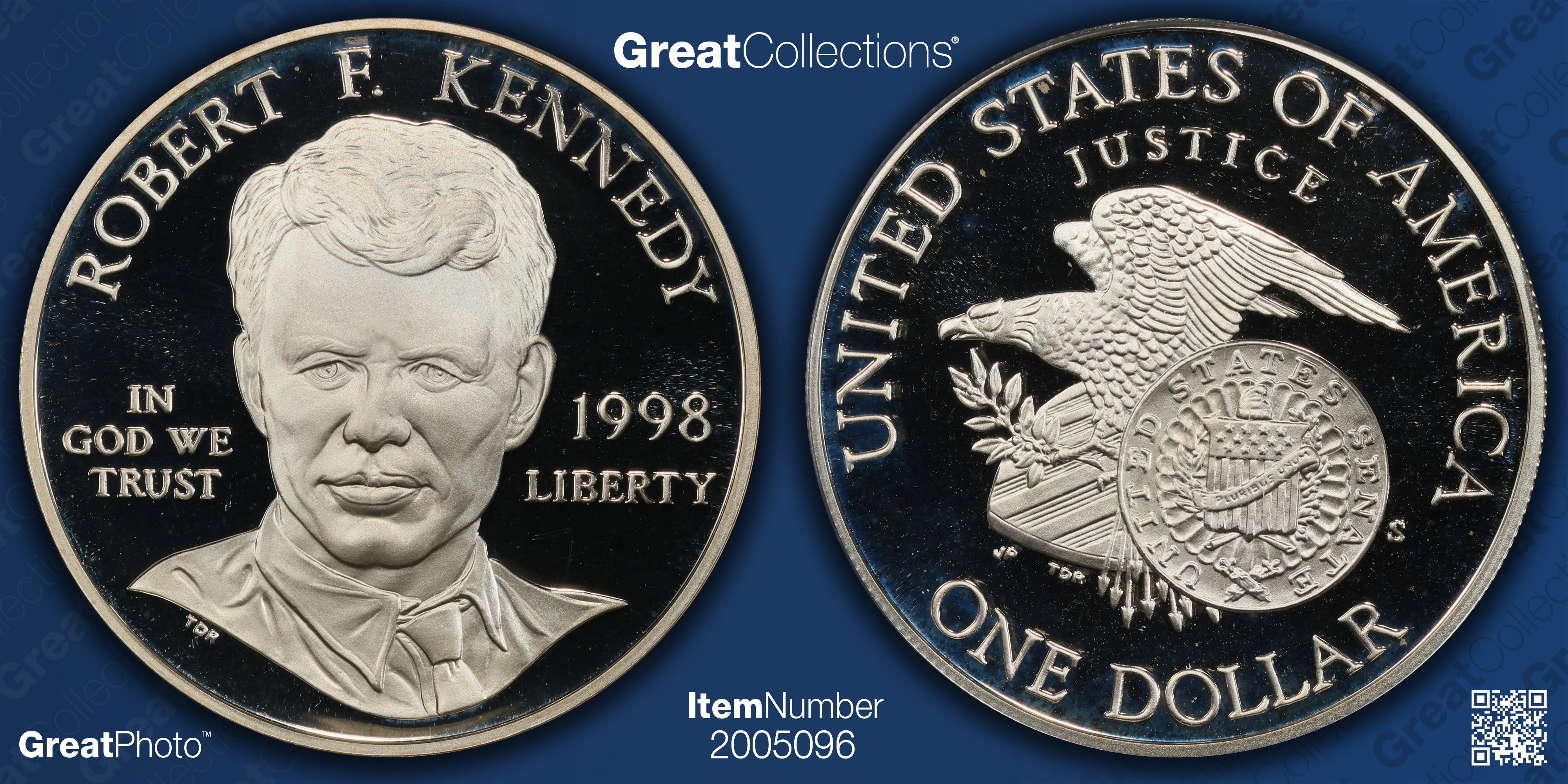 1998-S Robert F. Kennedy Silver Dollar PCGS Proof-70 DCAM (Item 2005096 ...