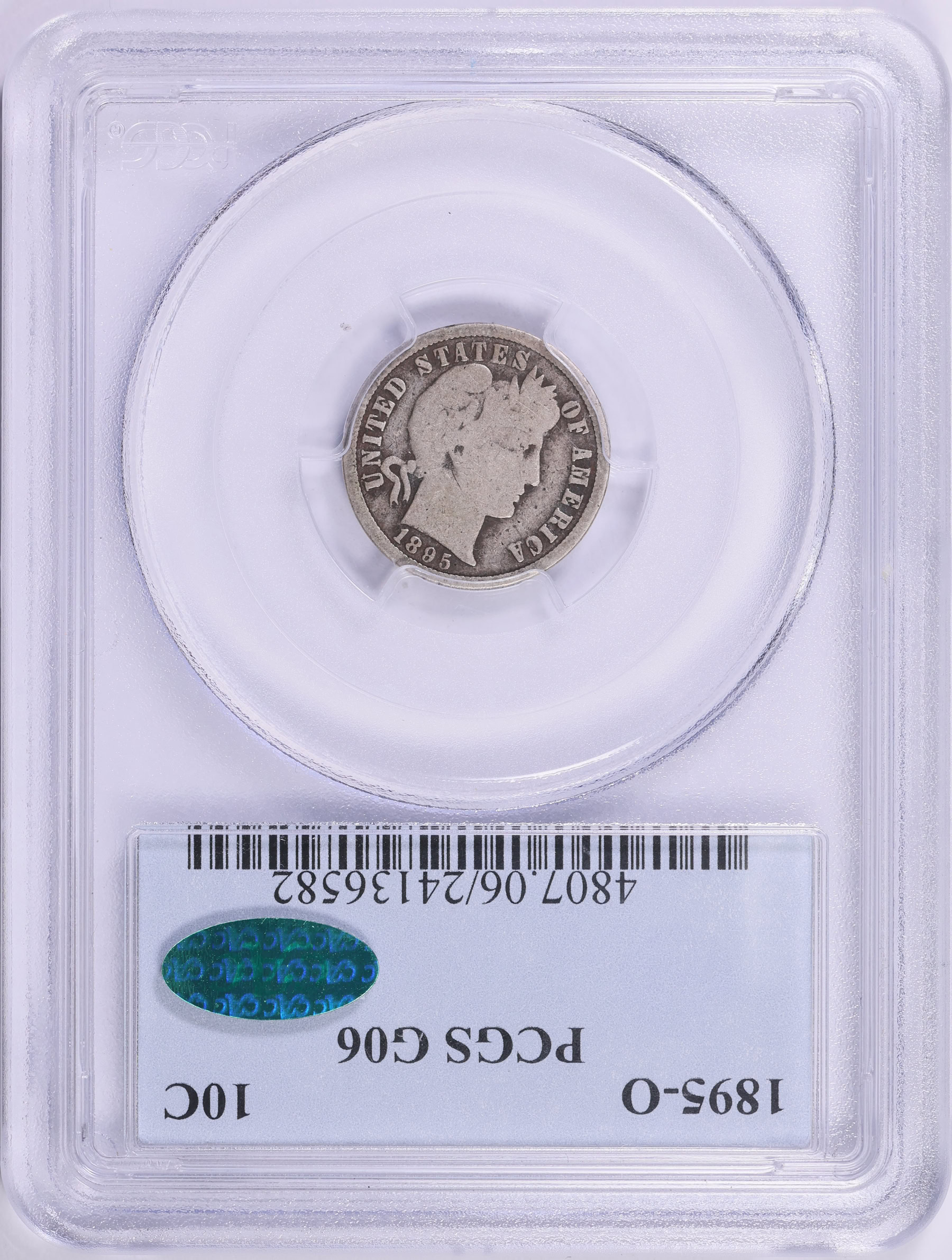 1895-O Barber Dime PCGS G-6 (CAC Green) (Item 2005137 ...