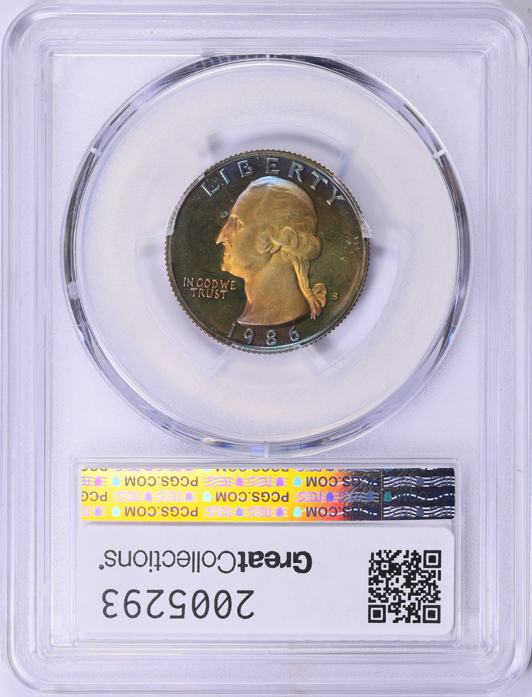 1986-S Washington Quarter PCGS Proof-68 DCAM (Toned) (Item 2005293 ...