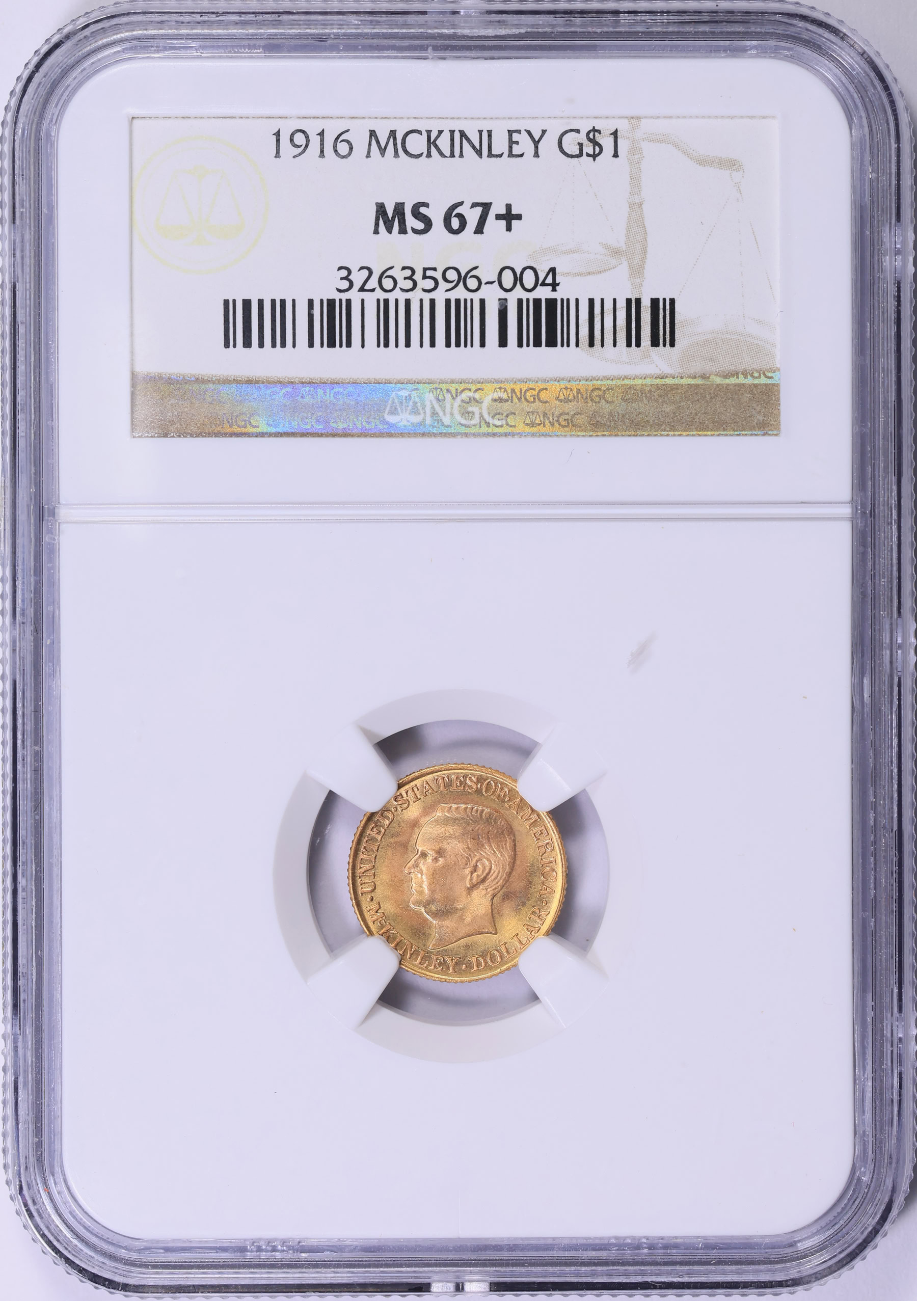 1916 McKinley Gold Dollar NGC MS-67+ (Item 2005492) | GreatCollections ...