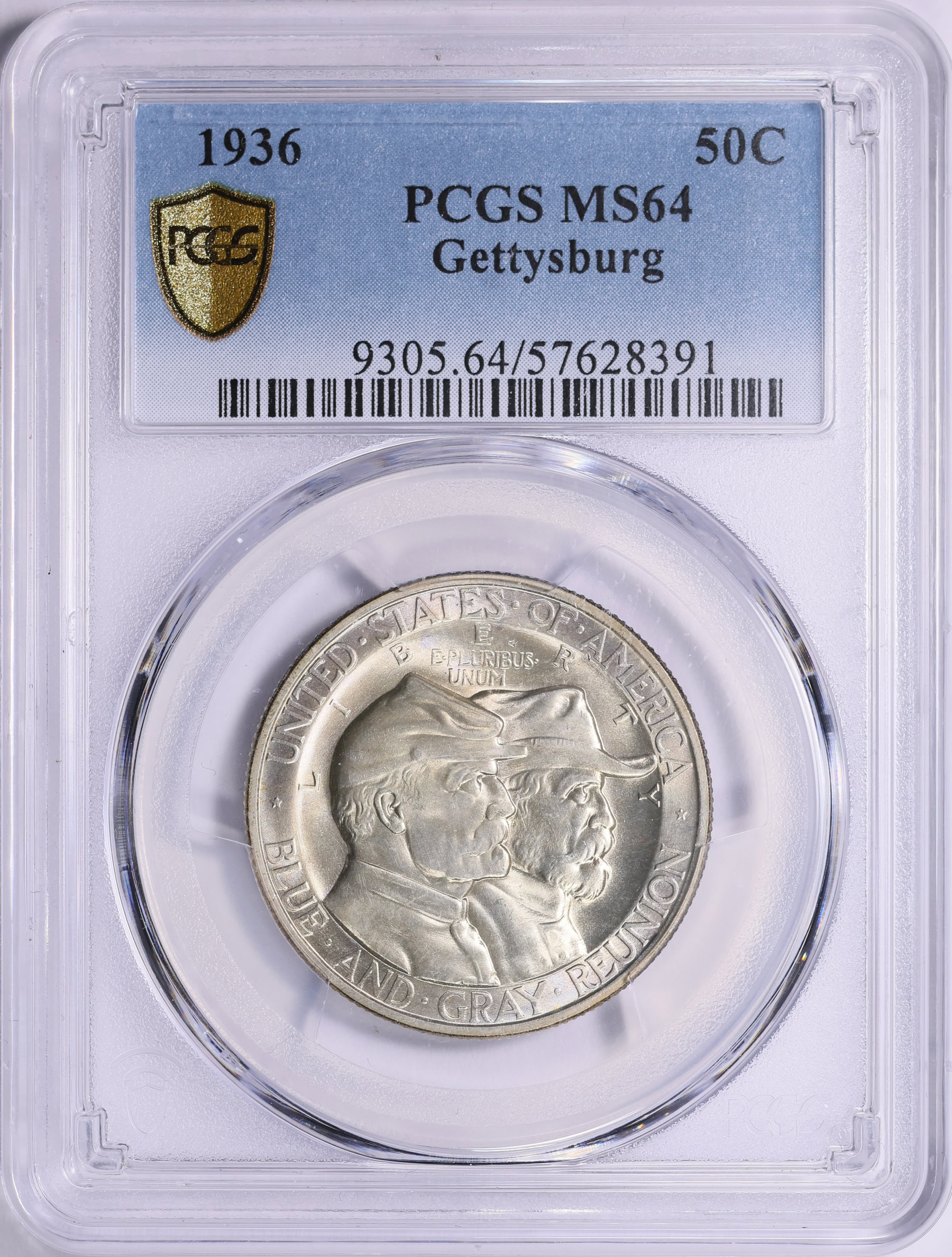 1936 Battle of Gettysburg 75th Anniversary Half Dollar PCGS MS-64 (Item ...