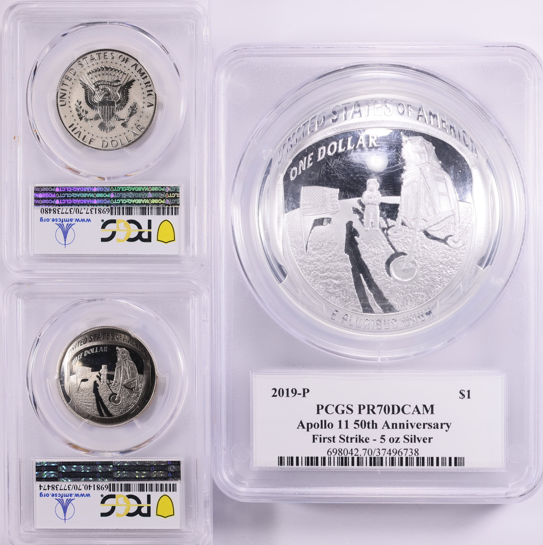 2019 Apollo 11 50th Anniversary Silver $1 5 Oz., Half Dollar and ...