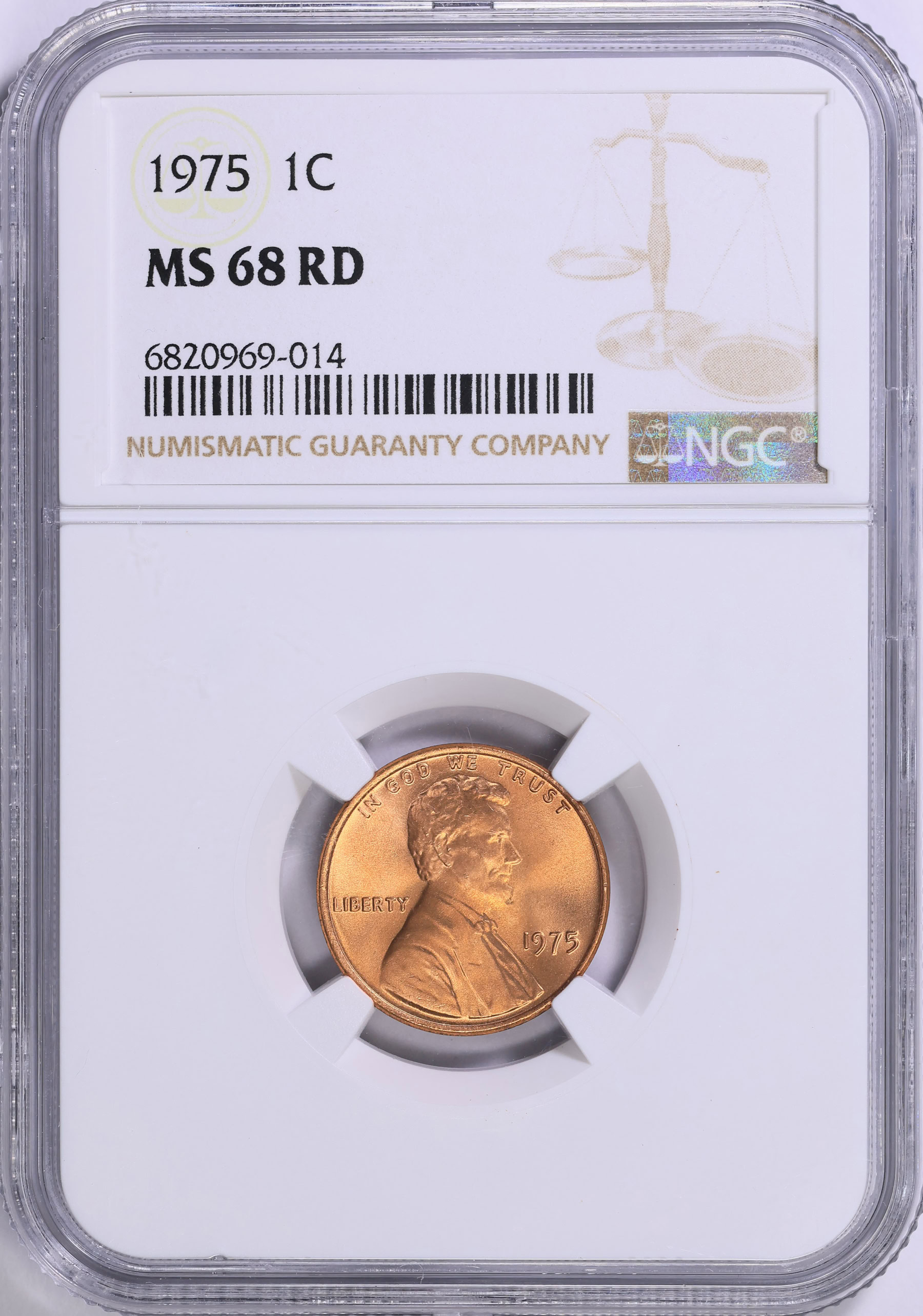 1975 Lincoln Cent NGC MS-68 RD (Item 2005789) | GreatCollections Coin ...