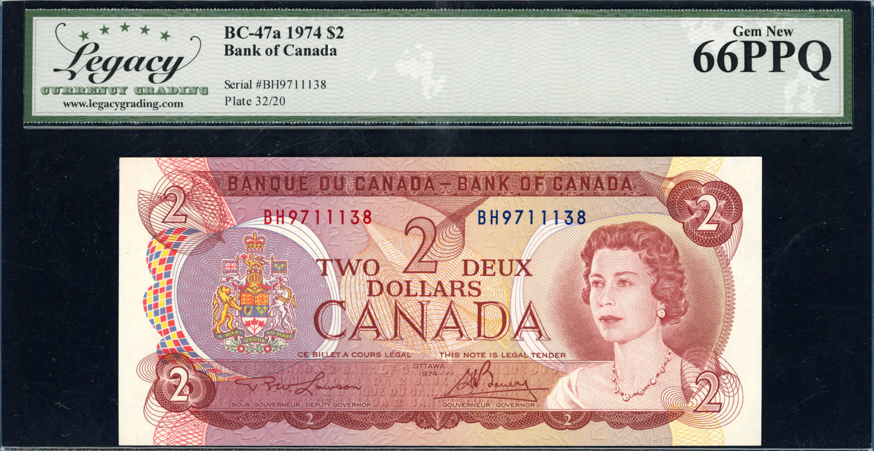 Canada 1974 $2 Bank of Canada Note SCWPM-86a Lawson / Bouey Legacy Gem ...