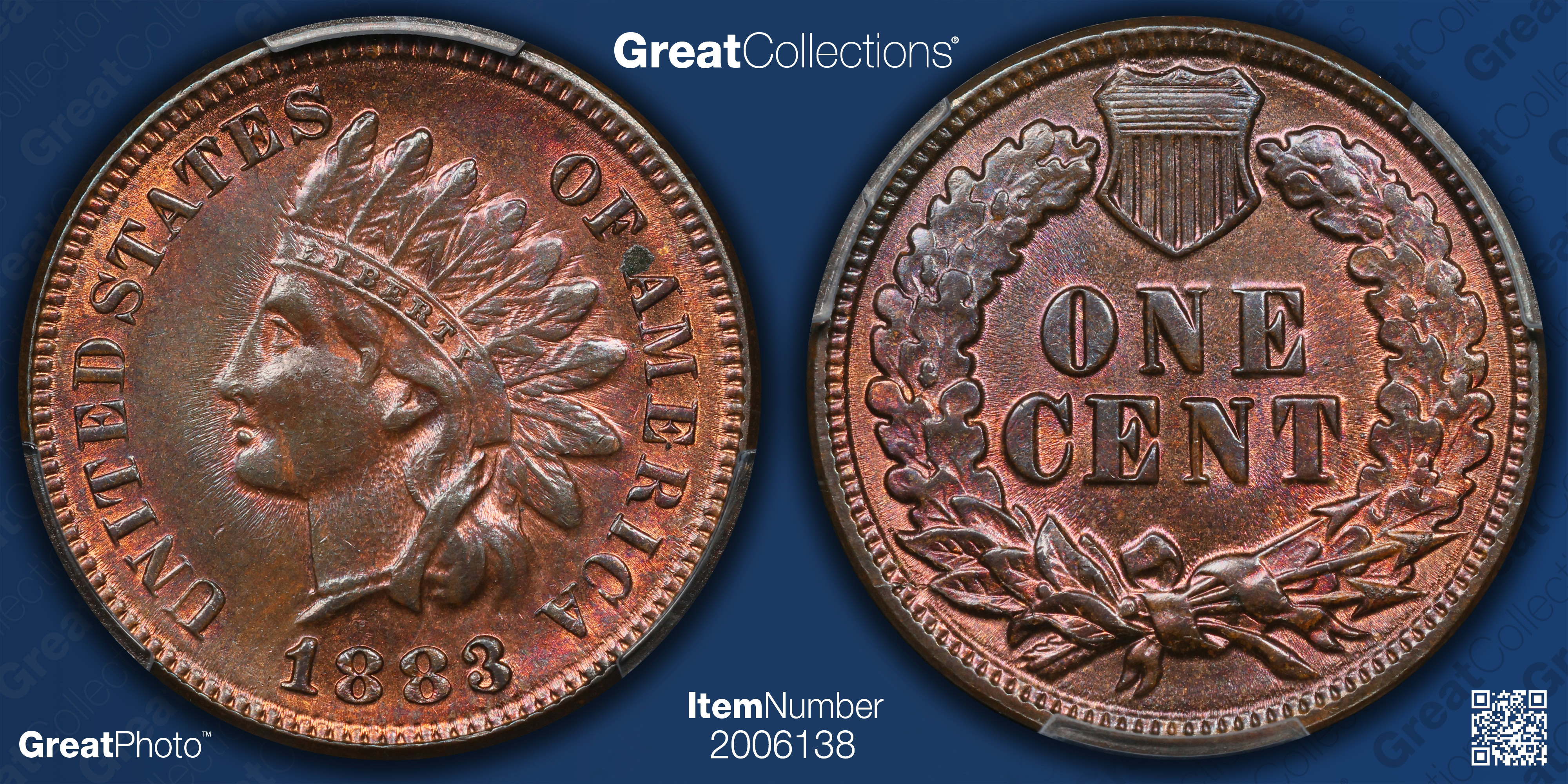 1883 Indian Cent PCGS MS-63 BN (Item 2006138) | GreatCollections Coin ...