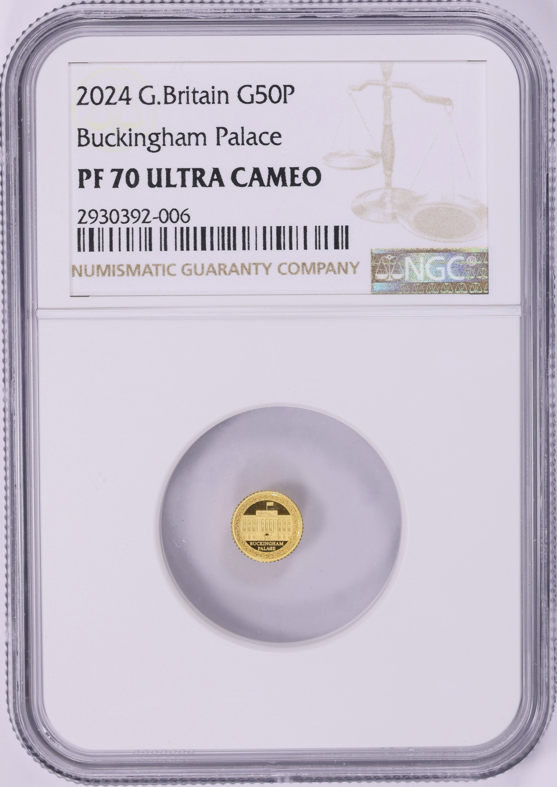 Great Britain 2024 Gold 50 Pence Buckingham Palace KM-2623 NGC Proof-70 ...