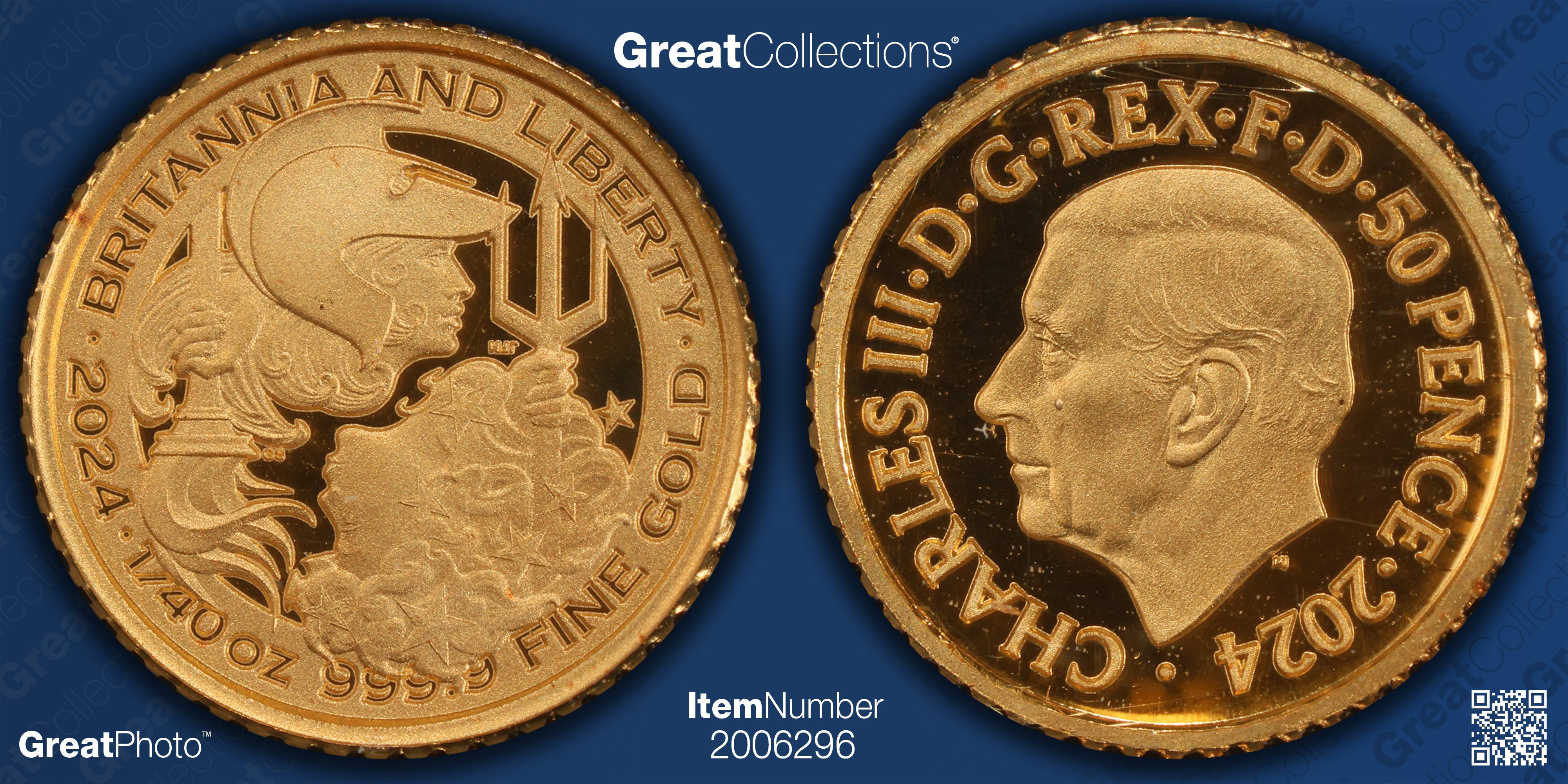 Great Britain 2024 Gold 50 Pence Britannia & Liberty KM-2625 NGC Proof ...