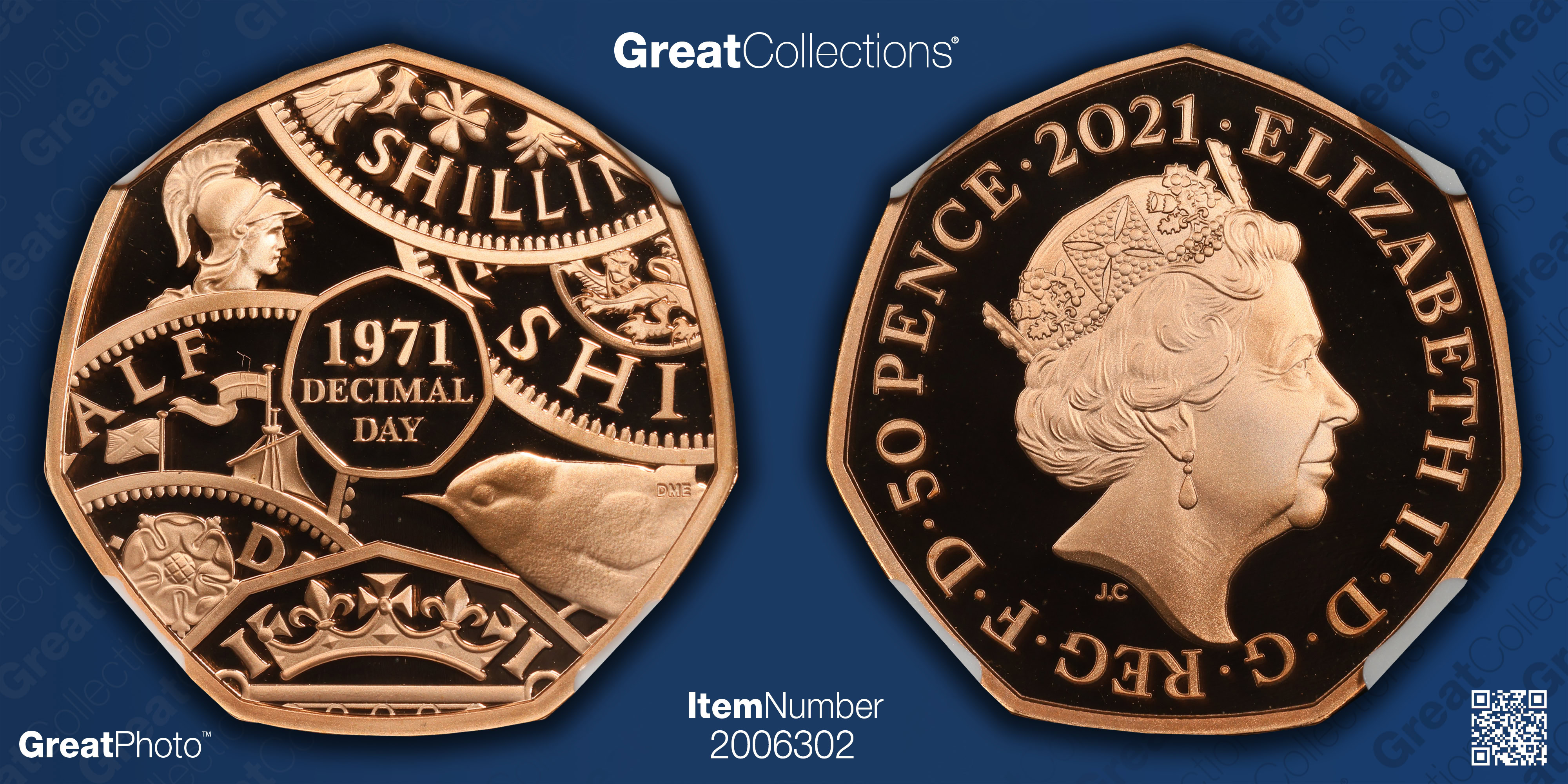 Great Britain 2021 Gold 50 Pence Decimal Day 50th Anniversary KM-1980c ...