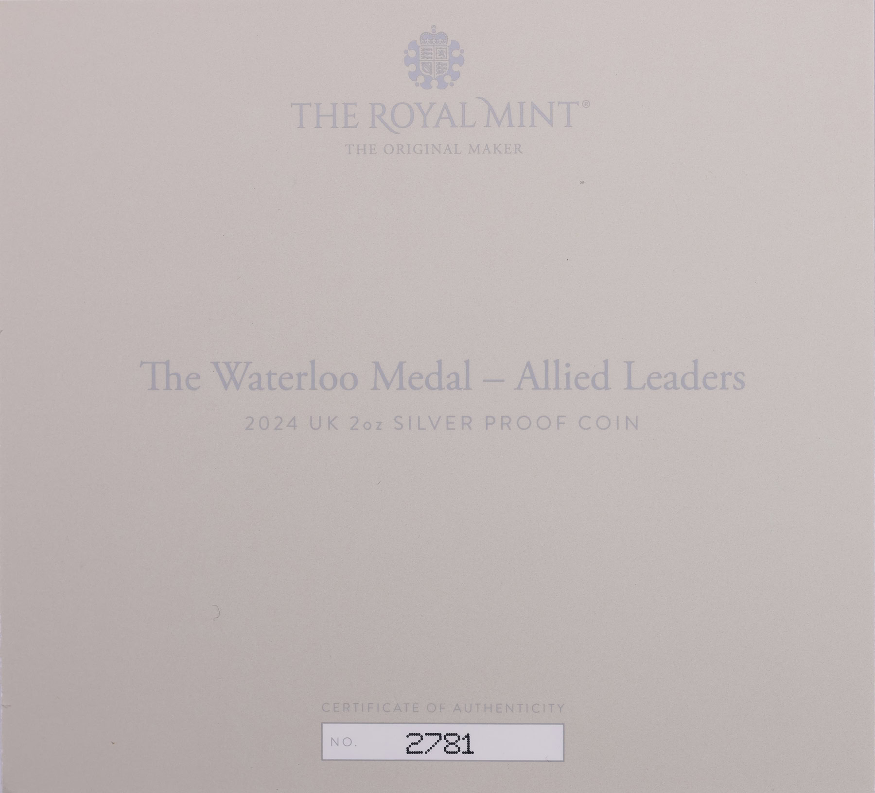 Great Britain 2024 Silver £5 The Great Engravers Waterloo Medal Allied ...