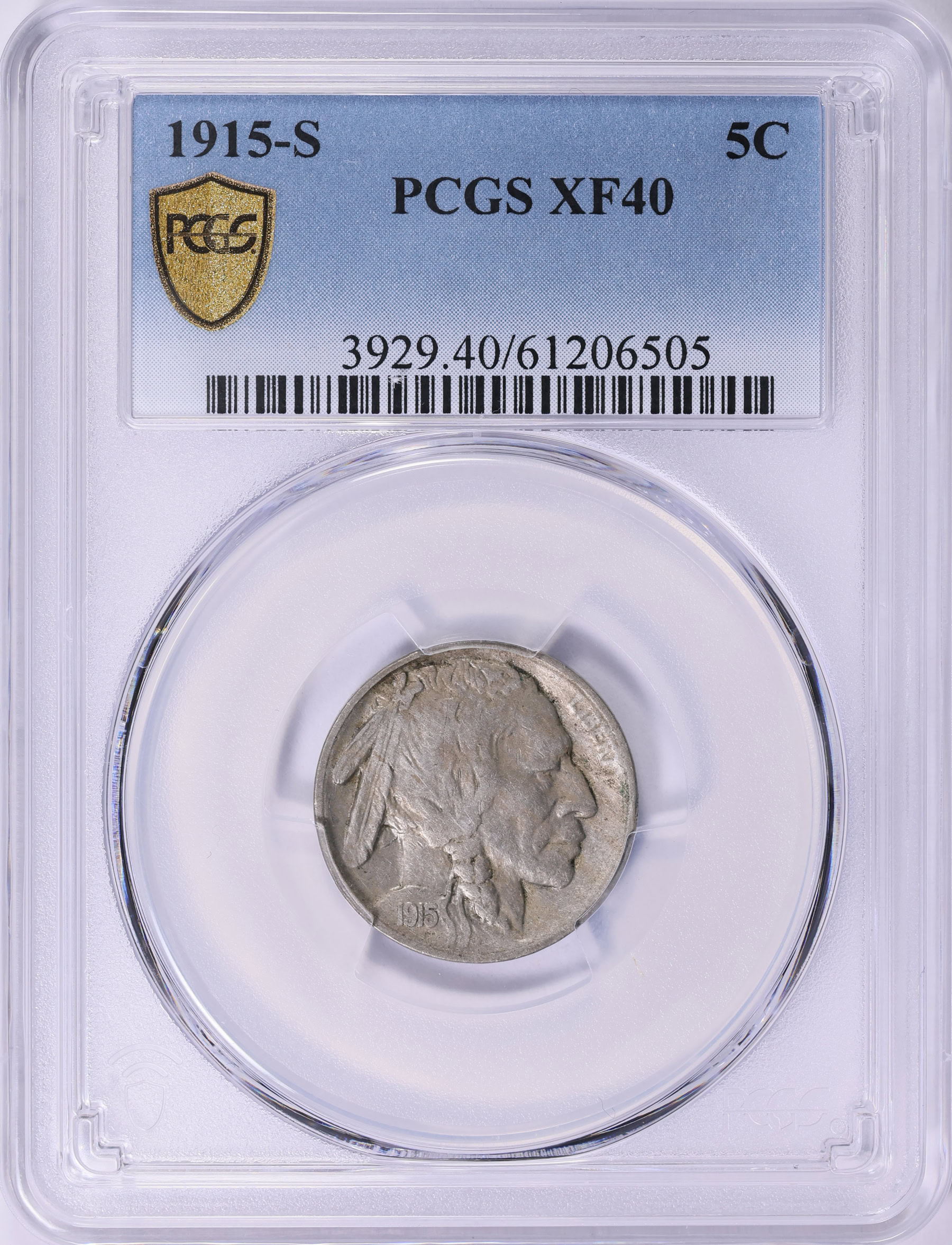 1915-S Buffalo Nickel PCGS XF-40 (Item 2006506) | GreatCollections Coin ...