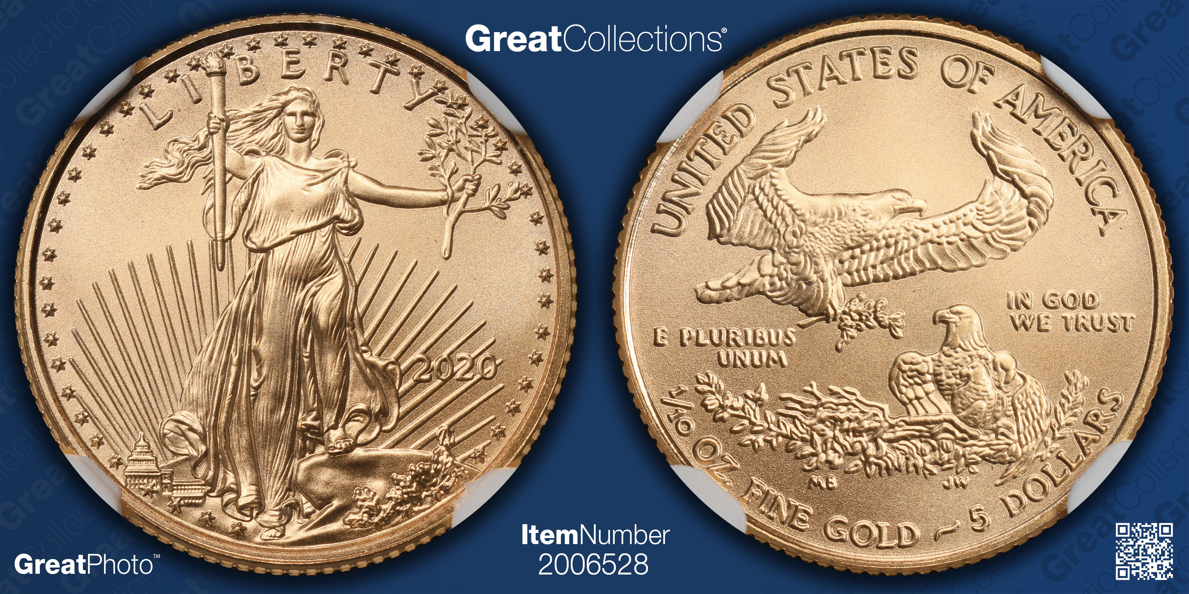 2020 $5 Tenth-Ounce Gold American Eagle First Day of Issue NGC MS-70 ...