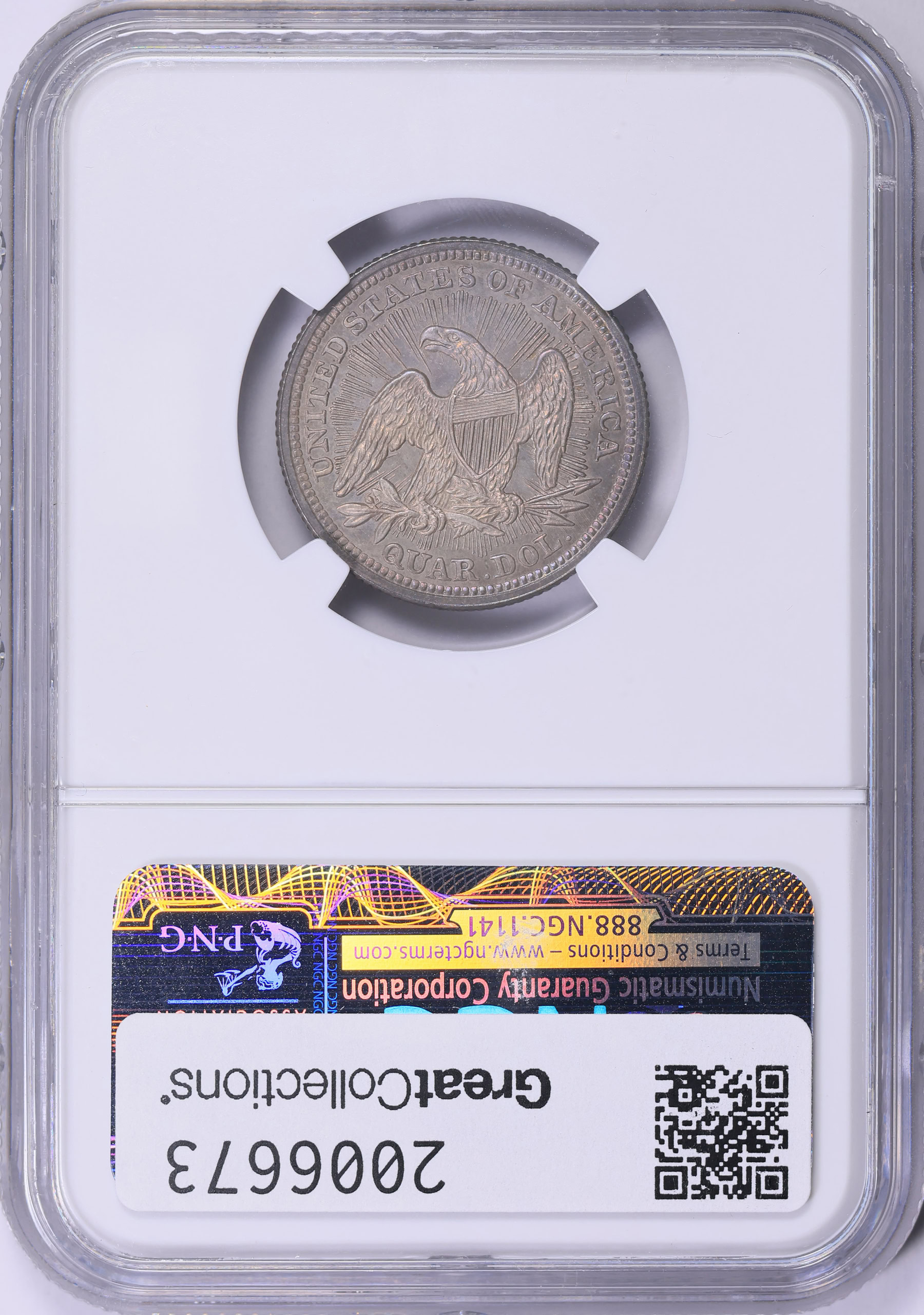1853 Seated Liberty Quarter Arrows and Rays NGC Proof-64+ (Pittman ...