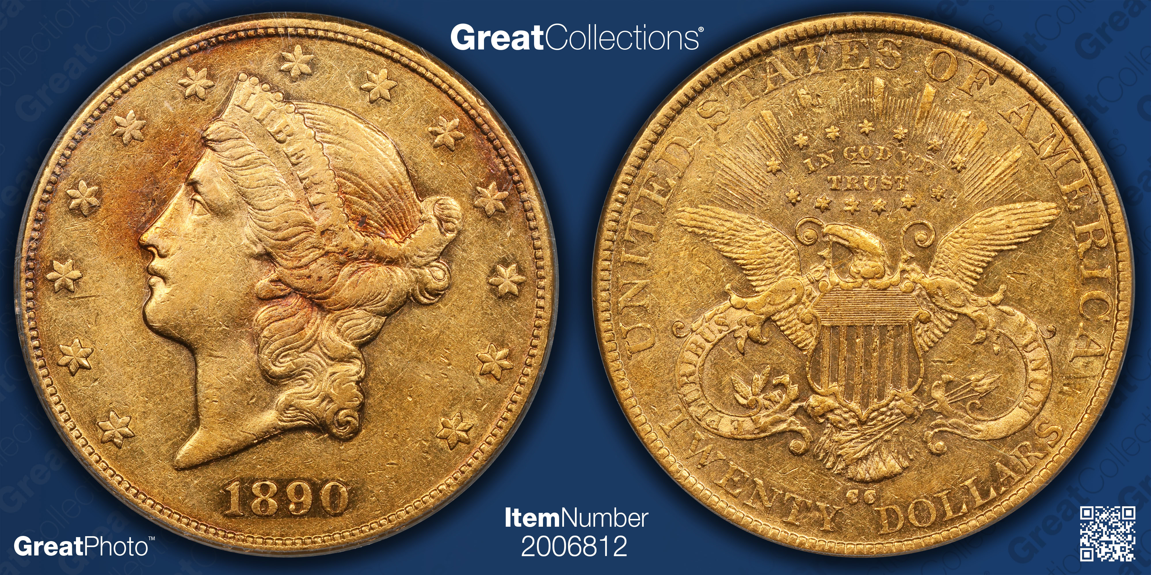 1890-CC Liberty Gold Double Eagle PCGS XF-45 (Item 2006812 ...
