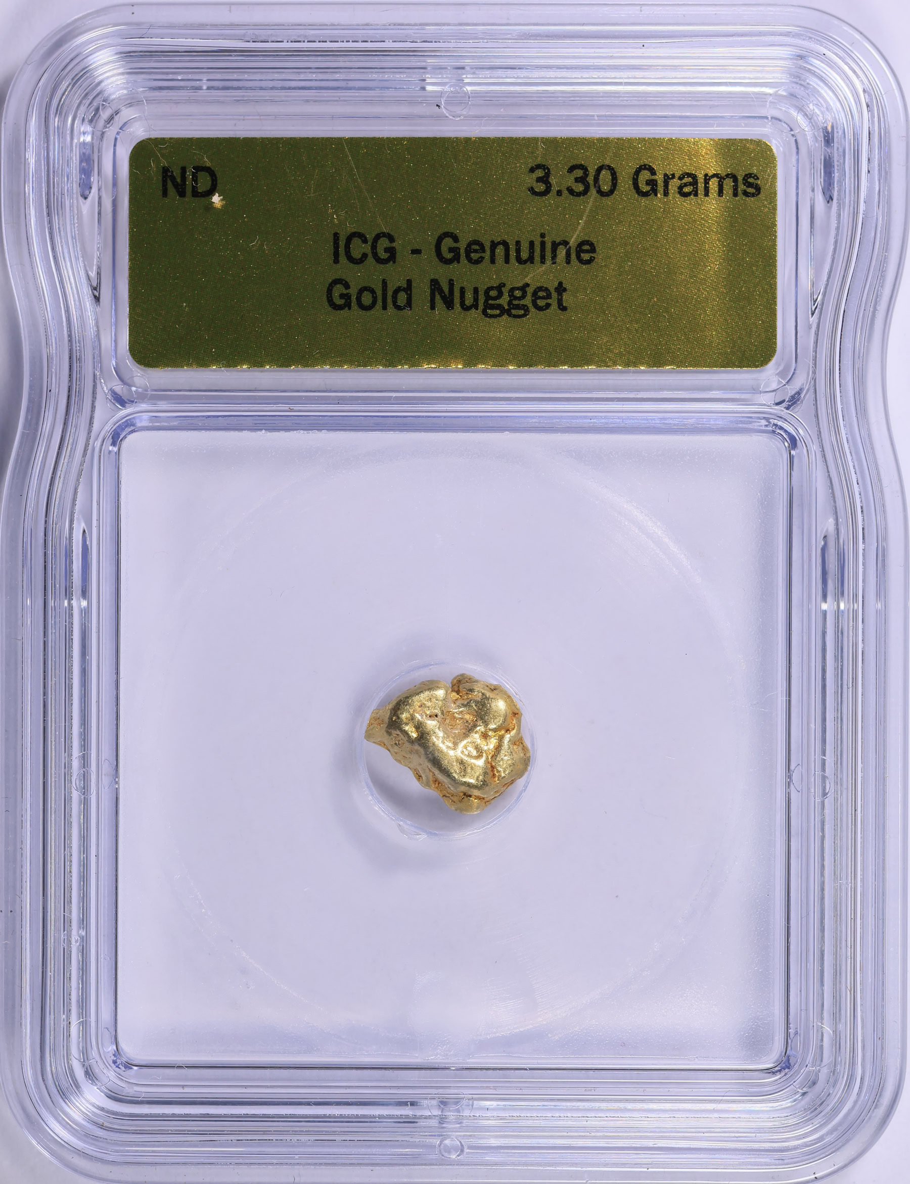 ND Gold 3.30gms Nugget ICG Genuine | ICG Cert #9599850139 ...