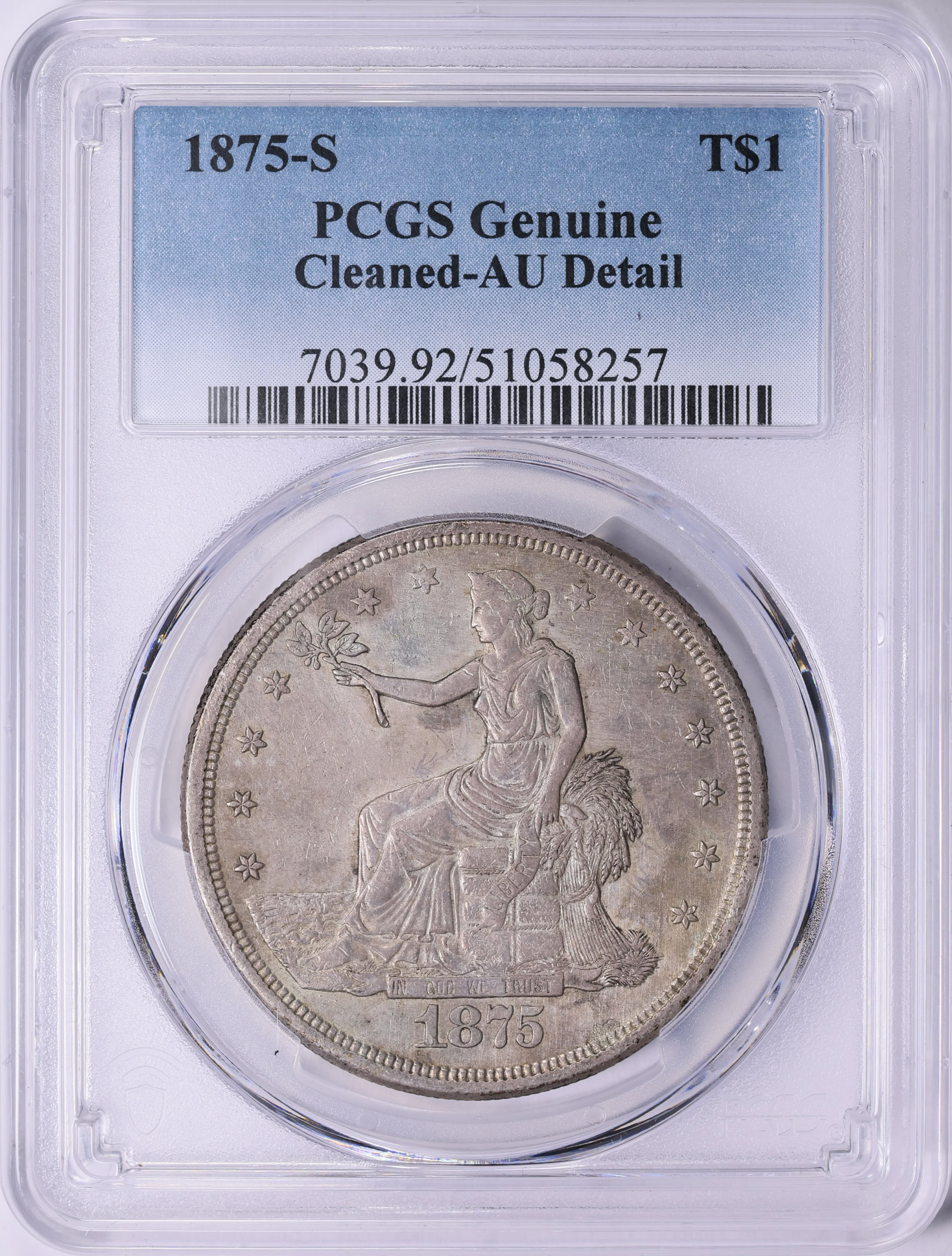 1875-S Trade Silver Dollar PCGS Genuine AU Details (Item 2006864 ...