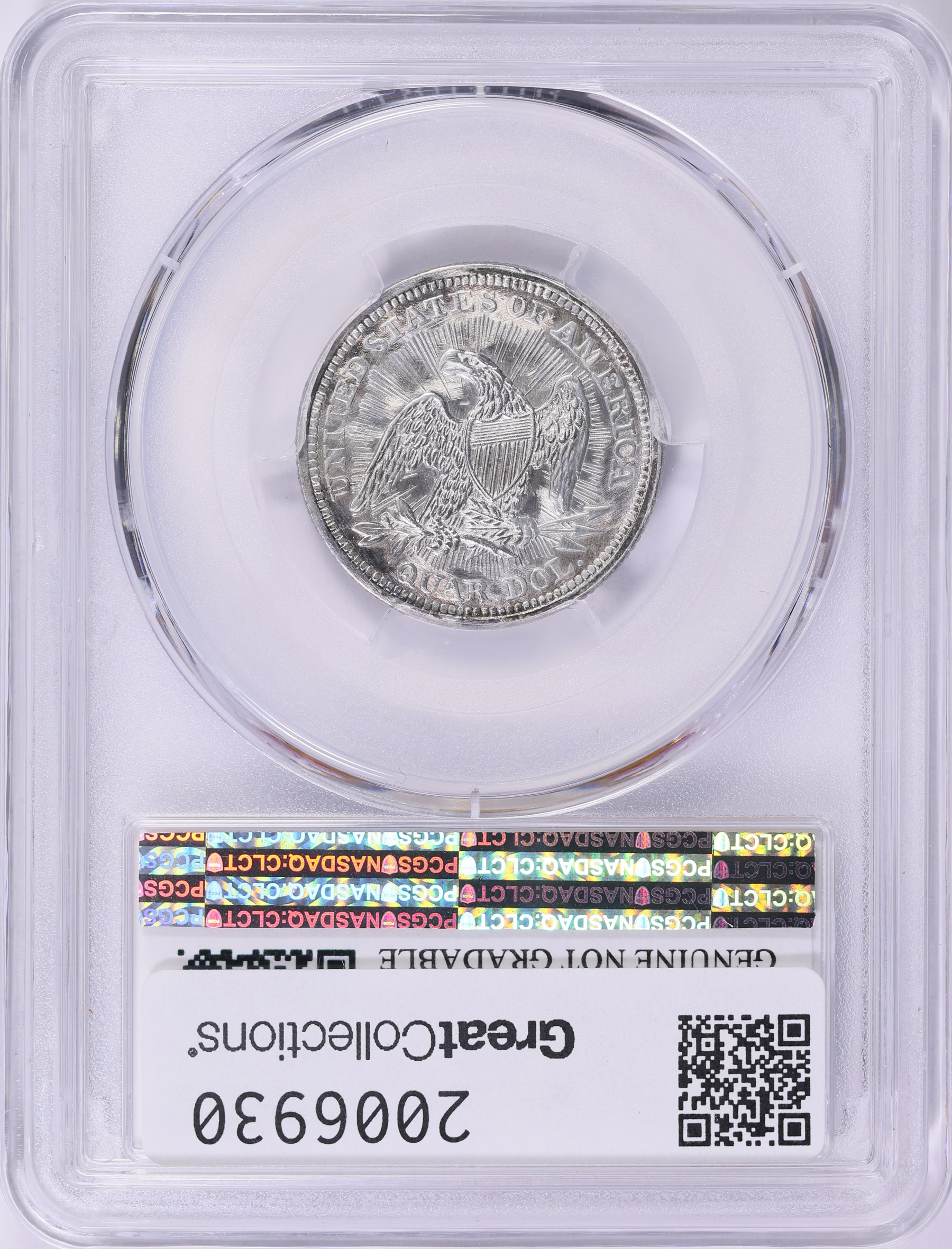 1853 Seated Liberty Quarter Arrows and Rays PCGS Genuine AU Details ...
