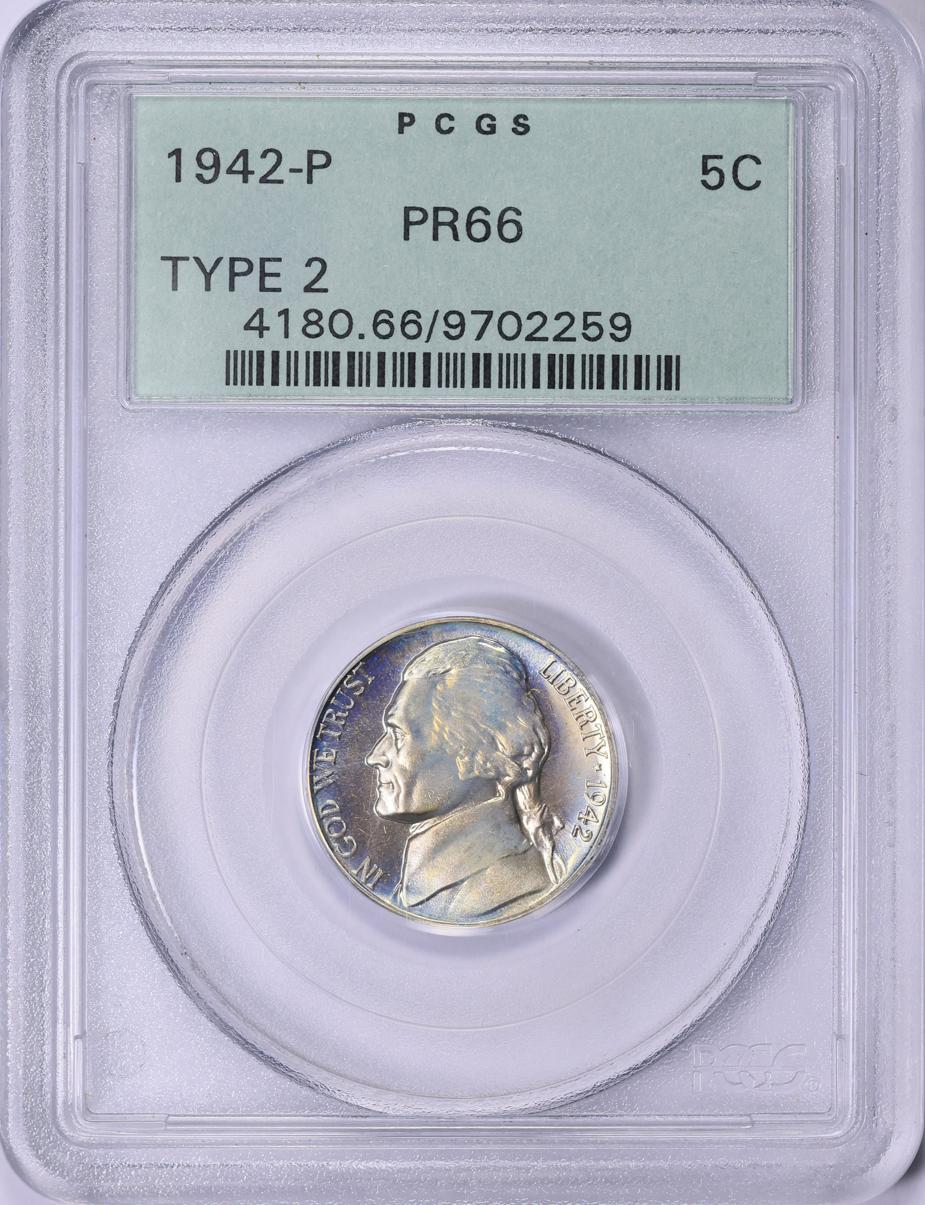 1942-P Jefferson Nickel Type 2 PCGS Proof-66 OGH (Item 2007074 ...