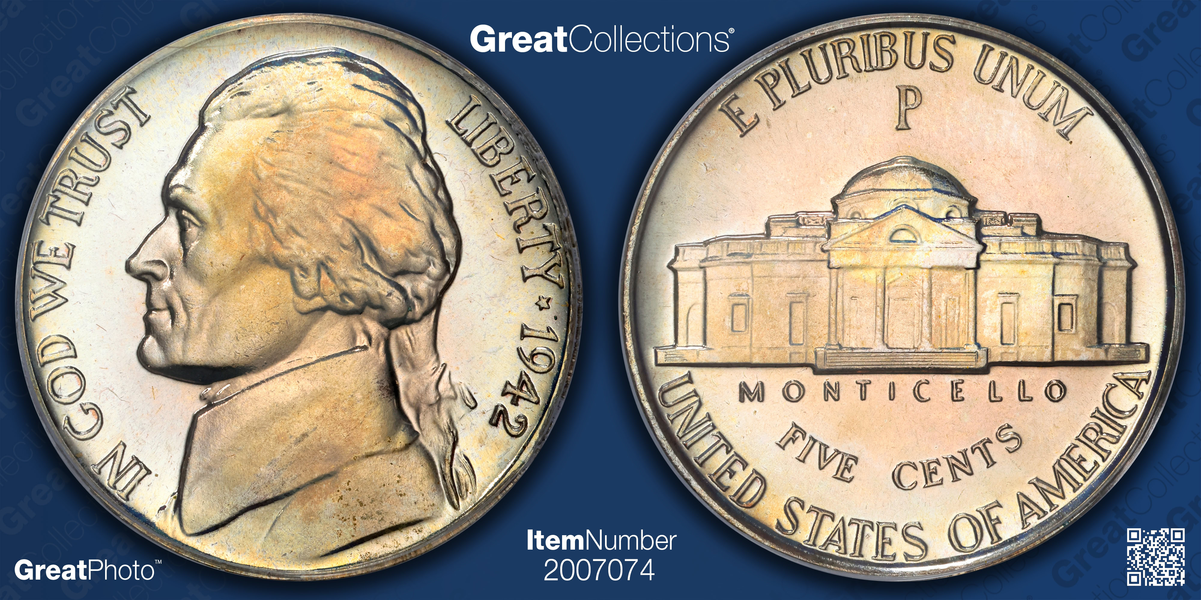 1942-P Jefferson Nickel Type 2 PCGS Proof-66 OGH (Item 2007074 ...