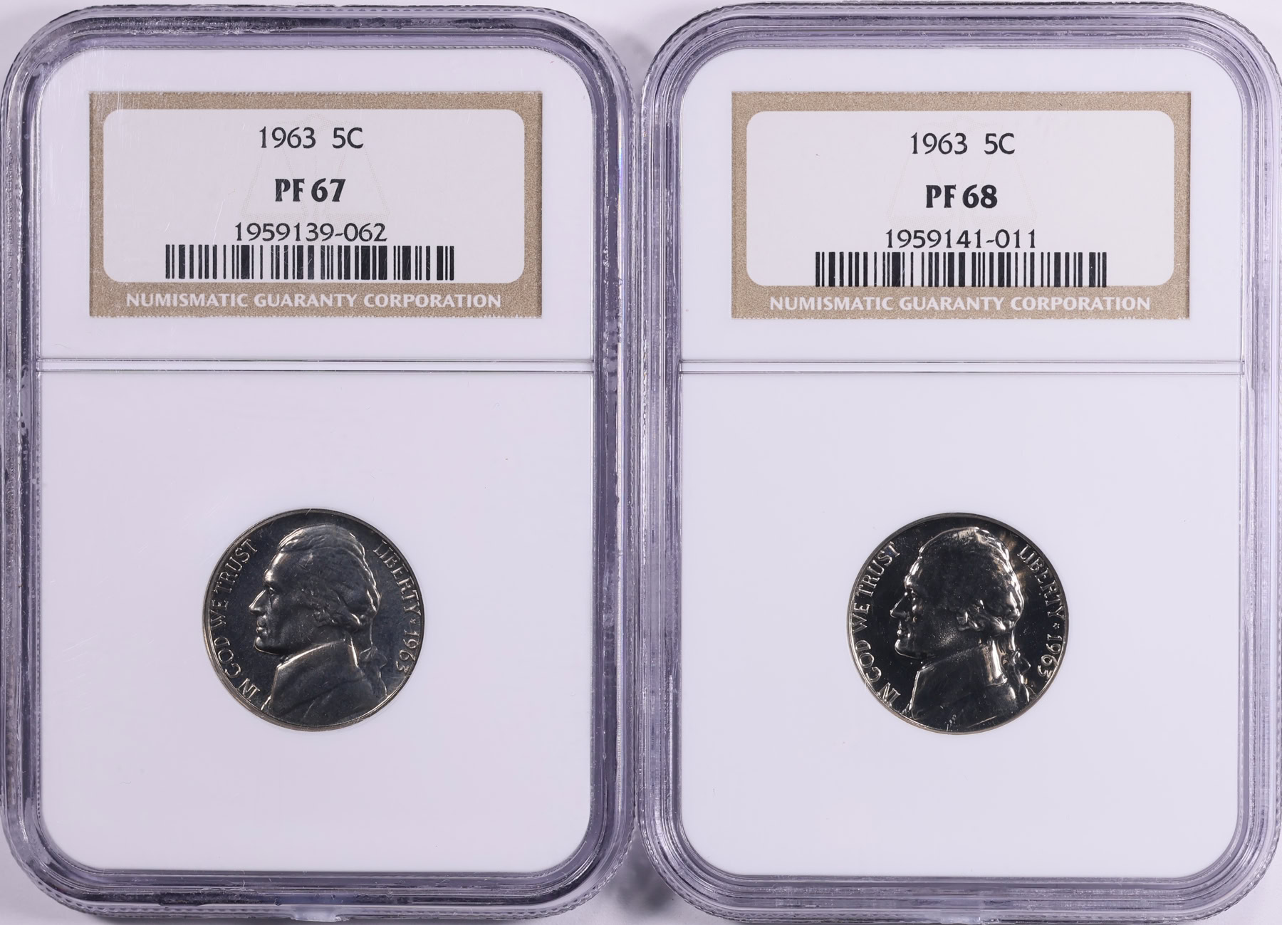 1963 Jefferson Nickel NGC Proof-67/68 (2 Coins) (Item 2008555 ...