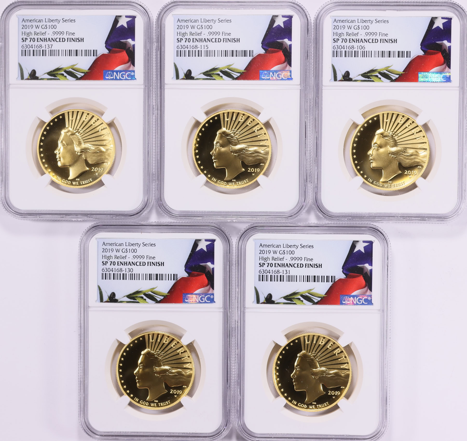 2019-W Gold $100 American Liberty High Relief Enhanced NGC SP-70 (10 ...