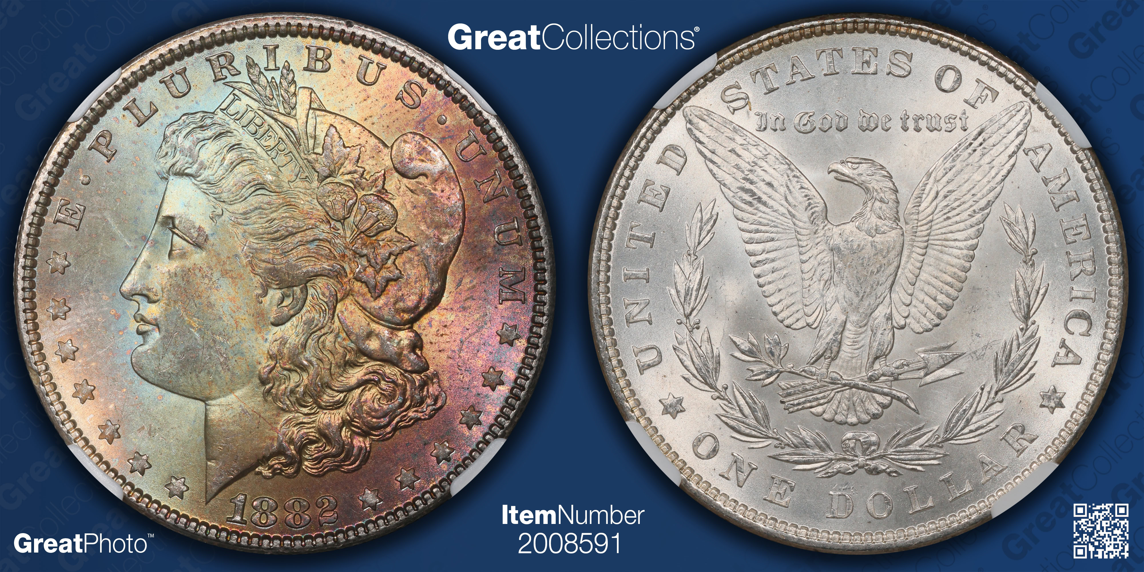 1882 Morgan Silver Dollar NGC MS-64 ★ (Toned) (Item 2008591 ...