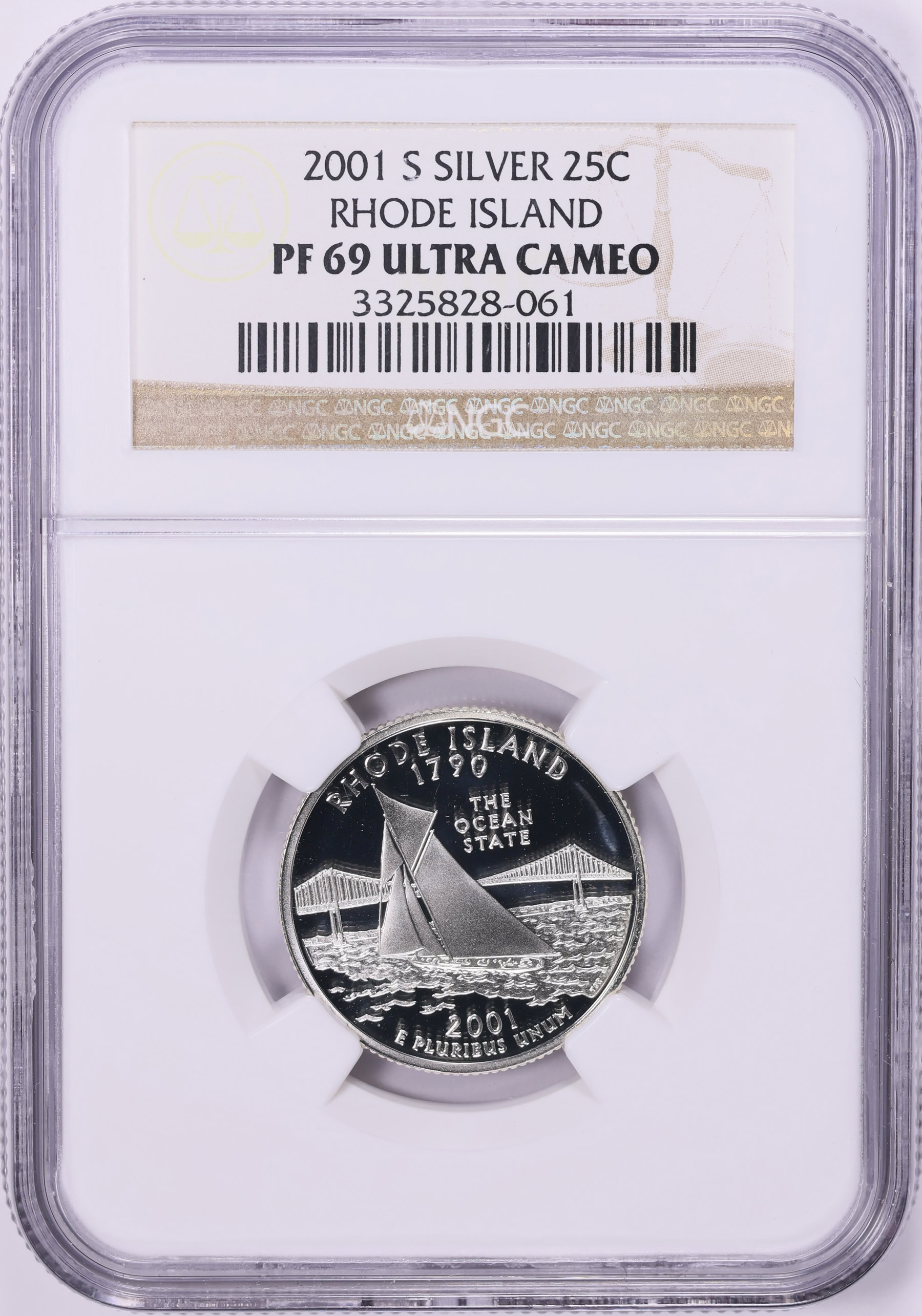 2001-S State Quarter Rhode Island Silver NGC Proof-69 UC (Item 2008671 ...