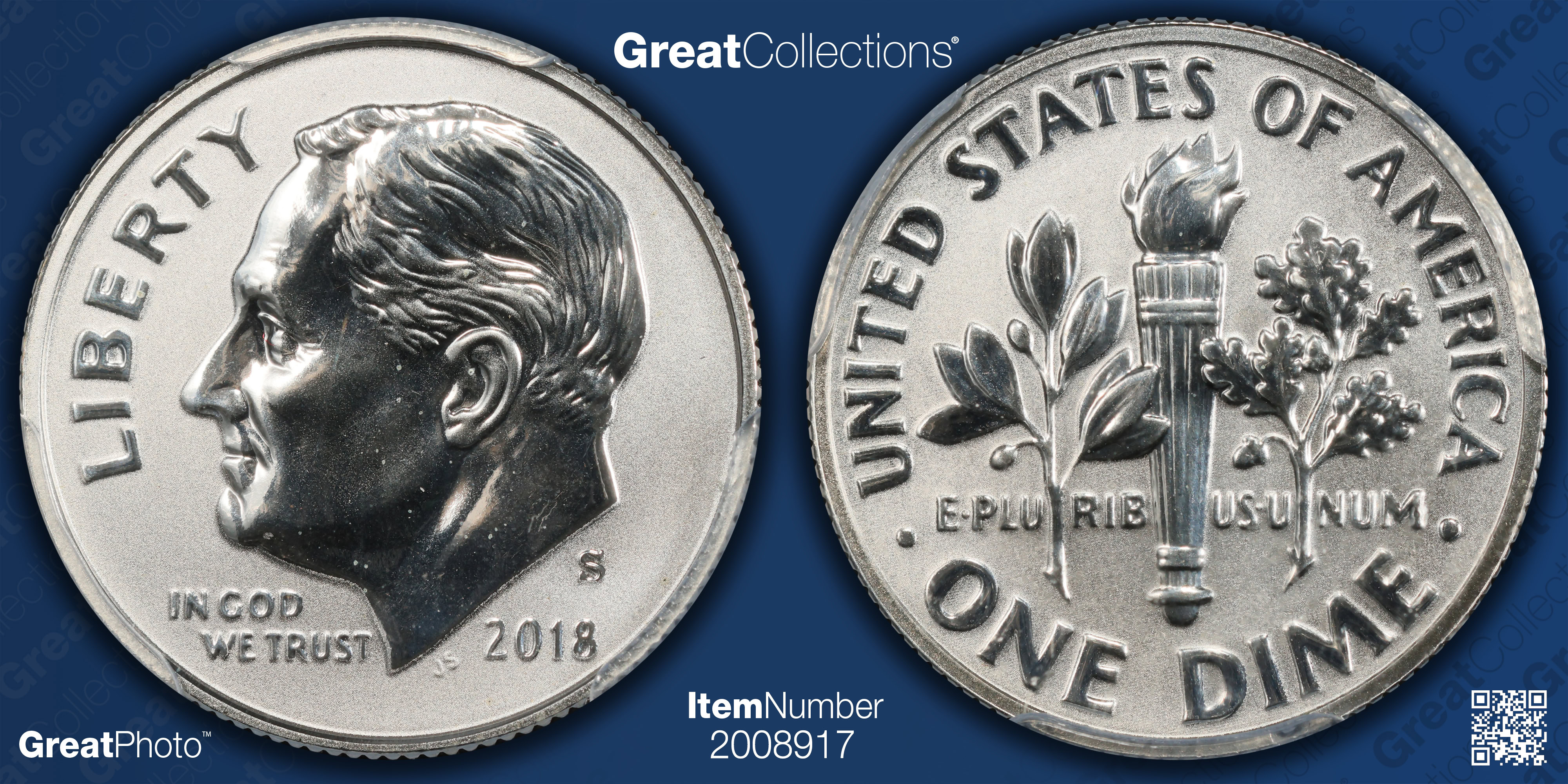 2018-S Roosevelt Dime Silver Reverse Proof (From the 50th Anniversary ...