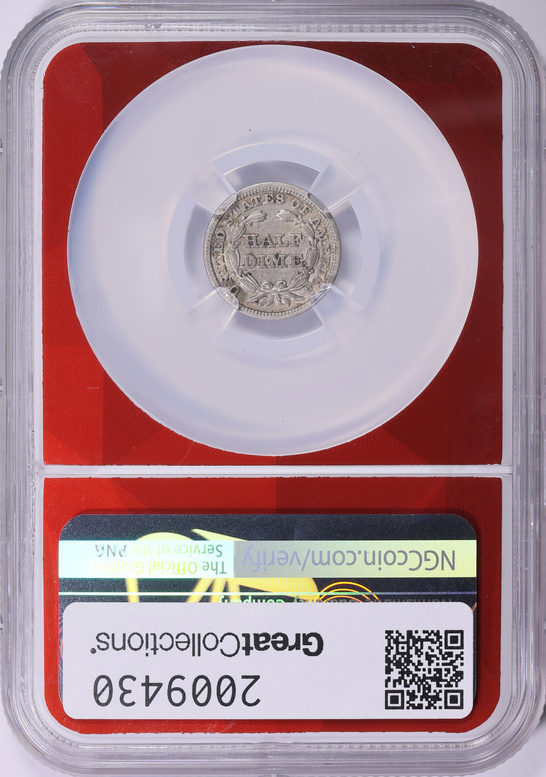 1849 Seated Liberty Half Dime NGC AU-55 (EDC Red Core) (Item 2009430 ...