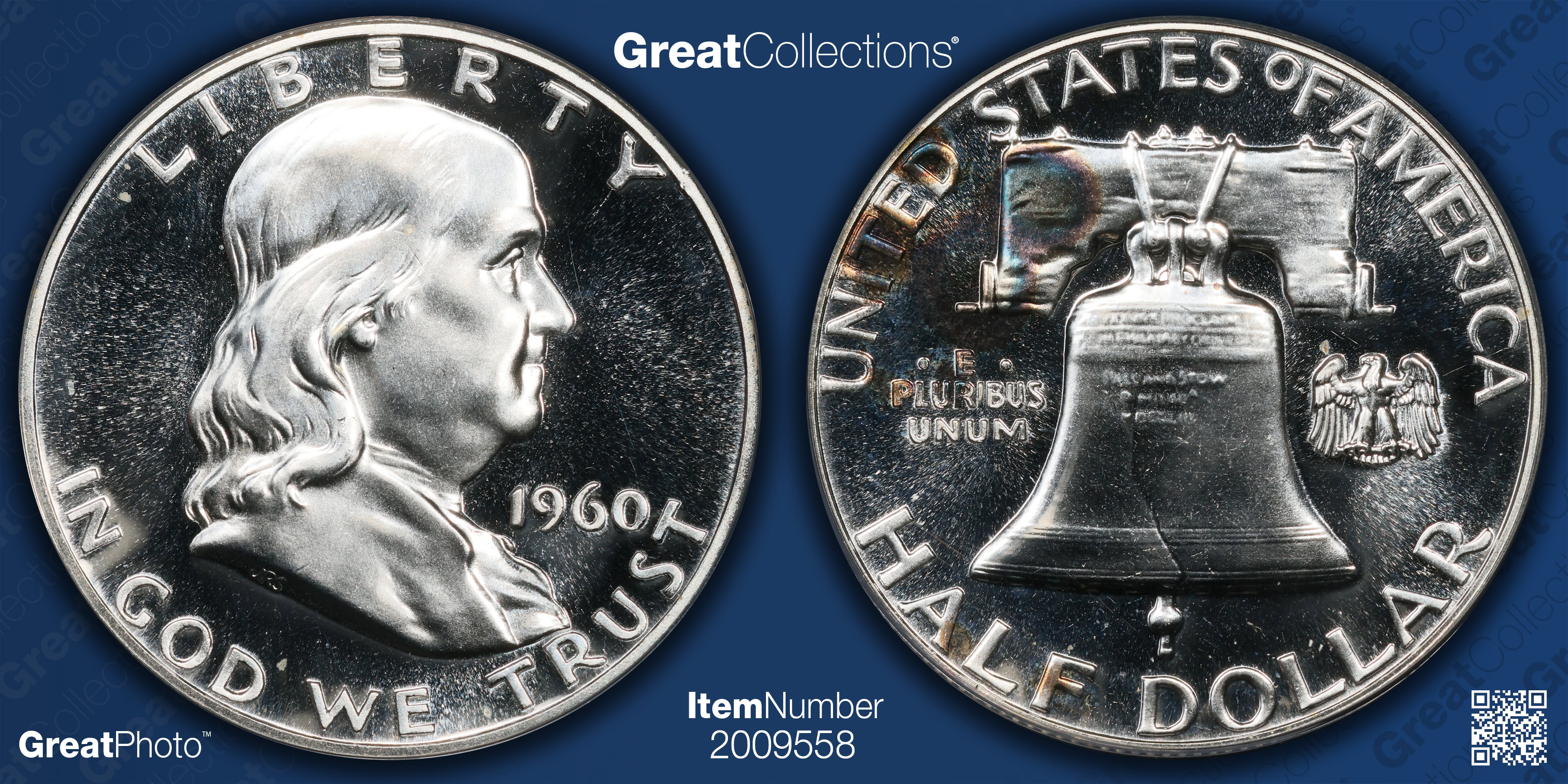 1960 Franklin Half Dollar ANACS Proof-67 (Toned) (Item 2009558 ...