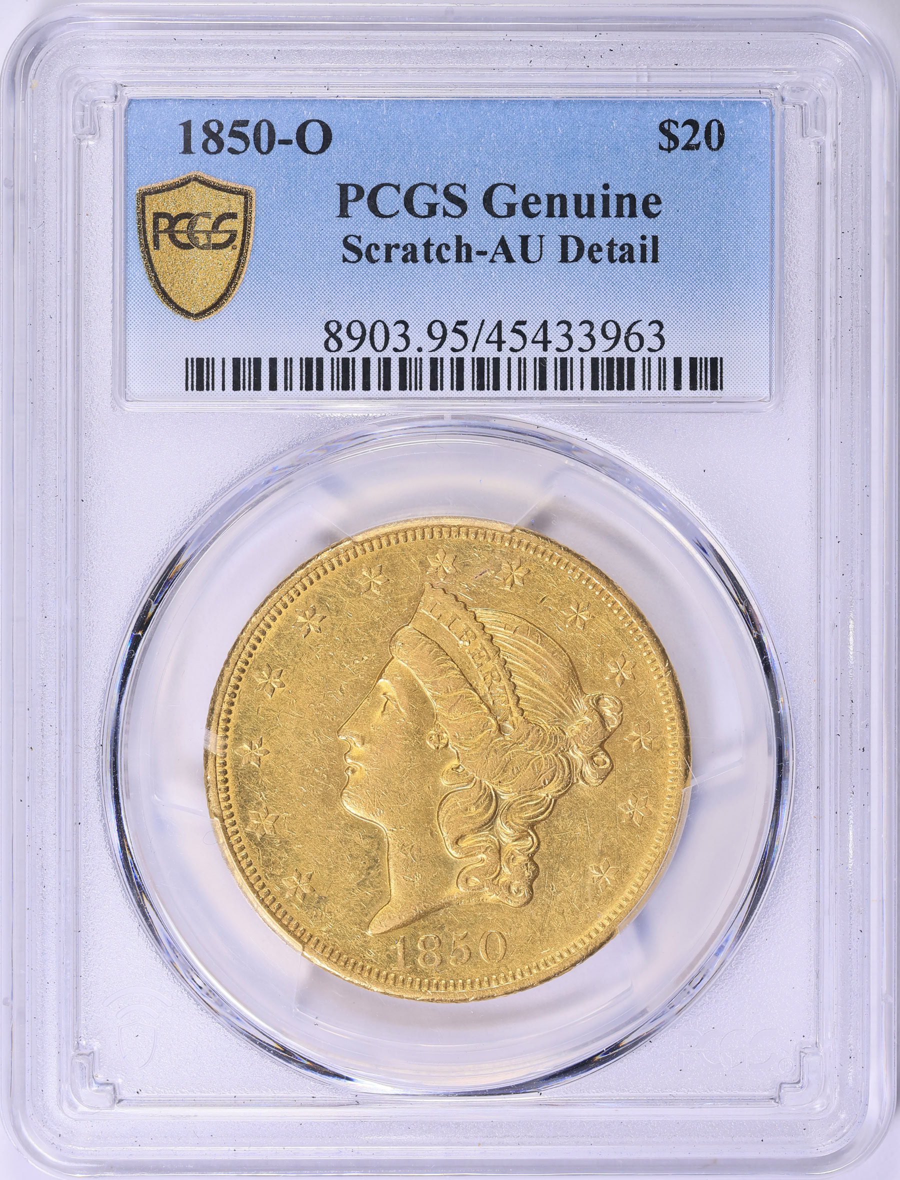 1850-O Liberty Gold Double Eagle PCGS Genuine AU Details (Item 2009878 ...