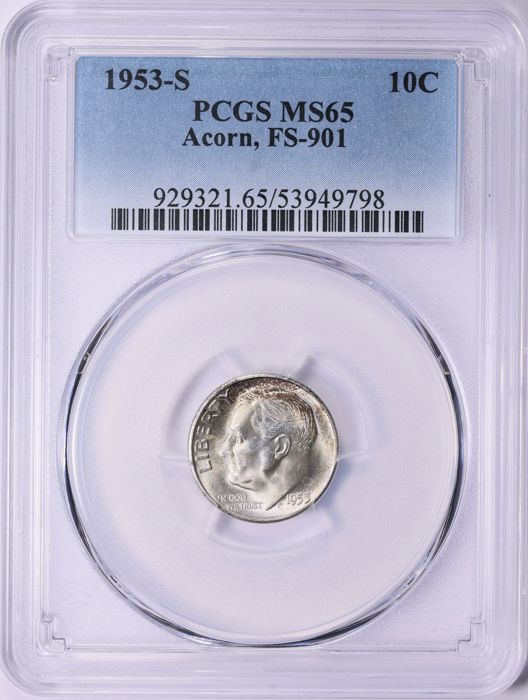 1953-S Roosevelt Dime Acorn FS-901 PCGS MS-65 | PCGS Cert #53949798 ...