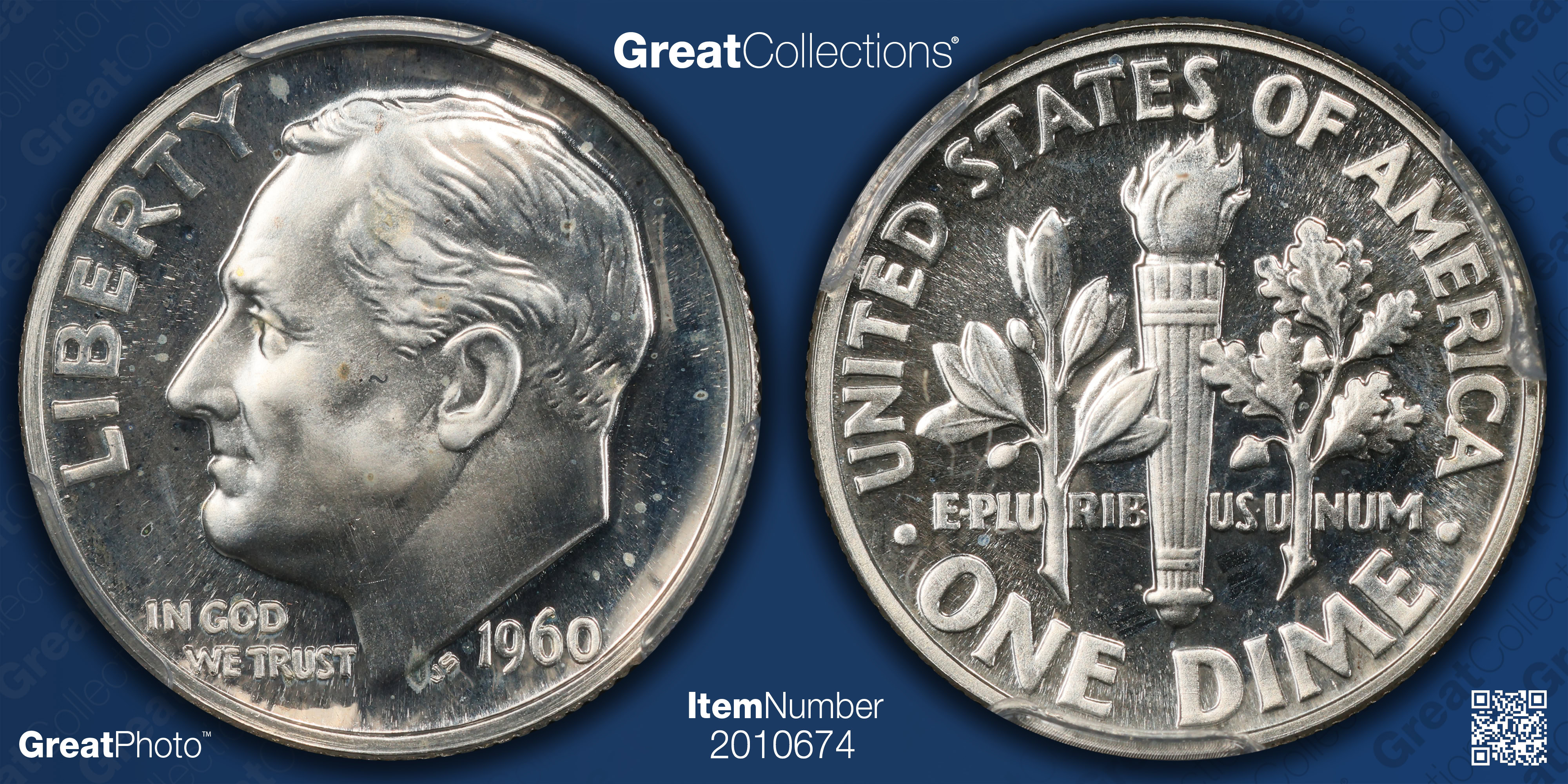 1960 Roosevelt Dime Doubled Die Obverse FS-103 PCGS Proof-66 (Item ...