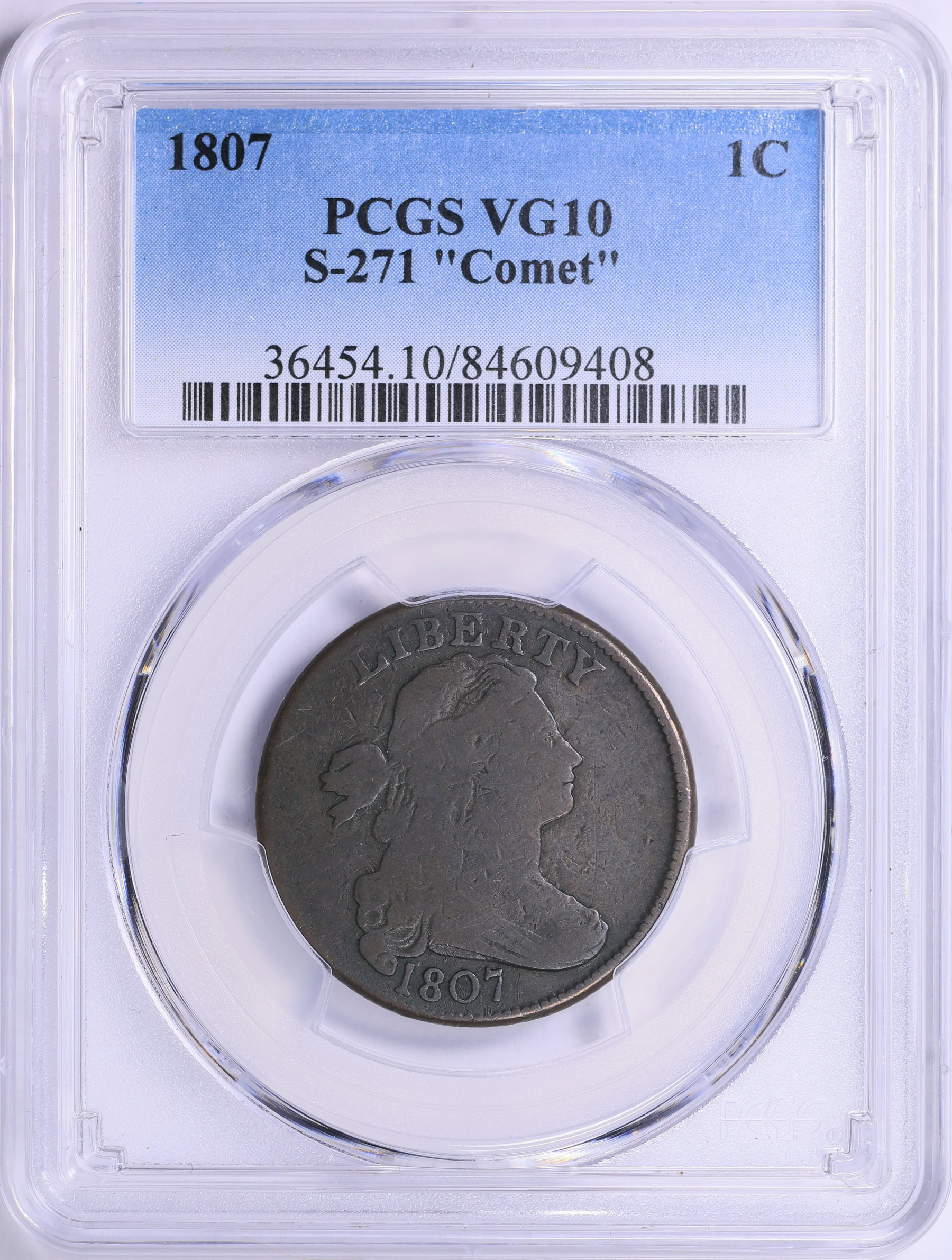 1807 Draped Bust Cent "Comet" Sheldon 271 PCGS VG-10 BN (Item 2010727 ...