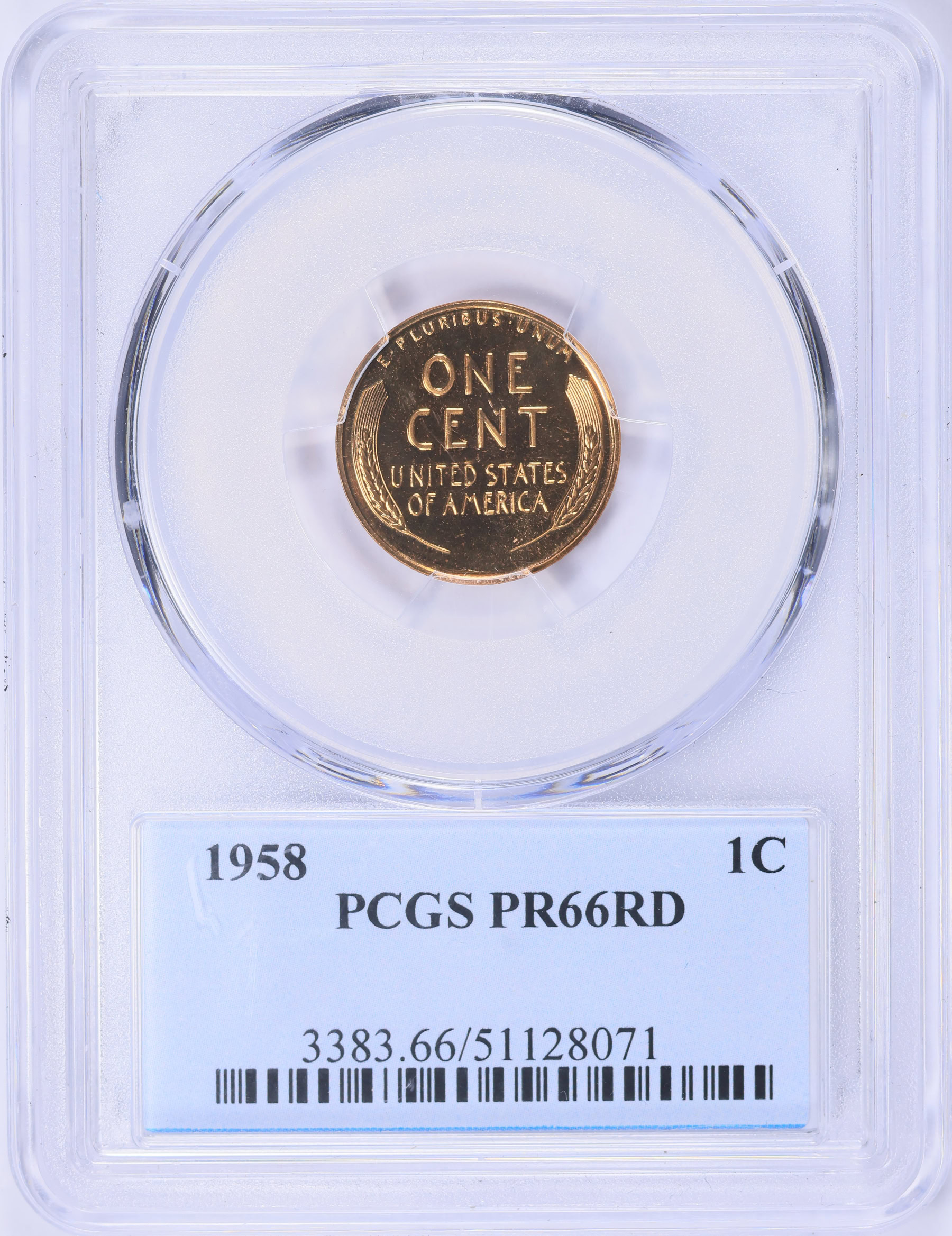 1958 Lincoln Cent PCGS Proof-66 RD (Portrait Label) (Item 2010963 ...