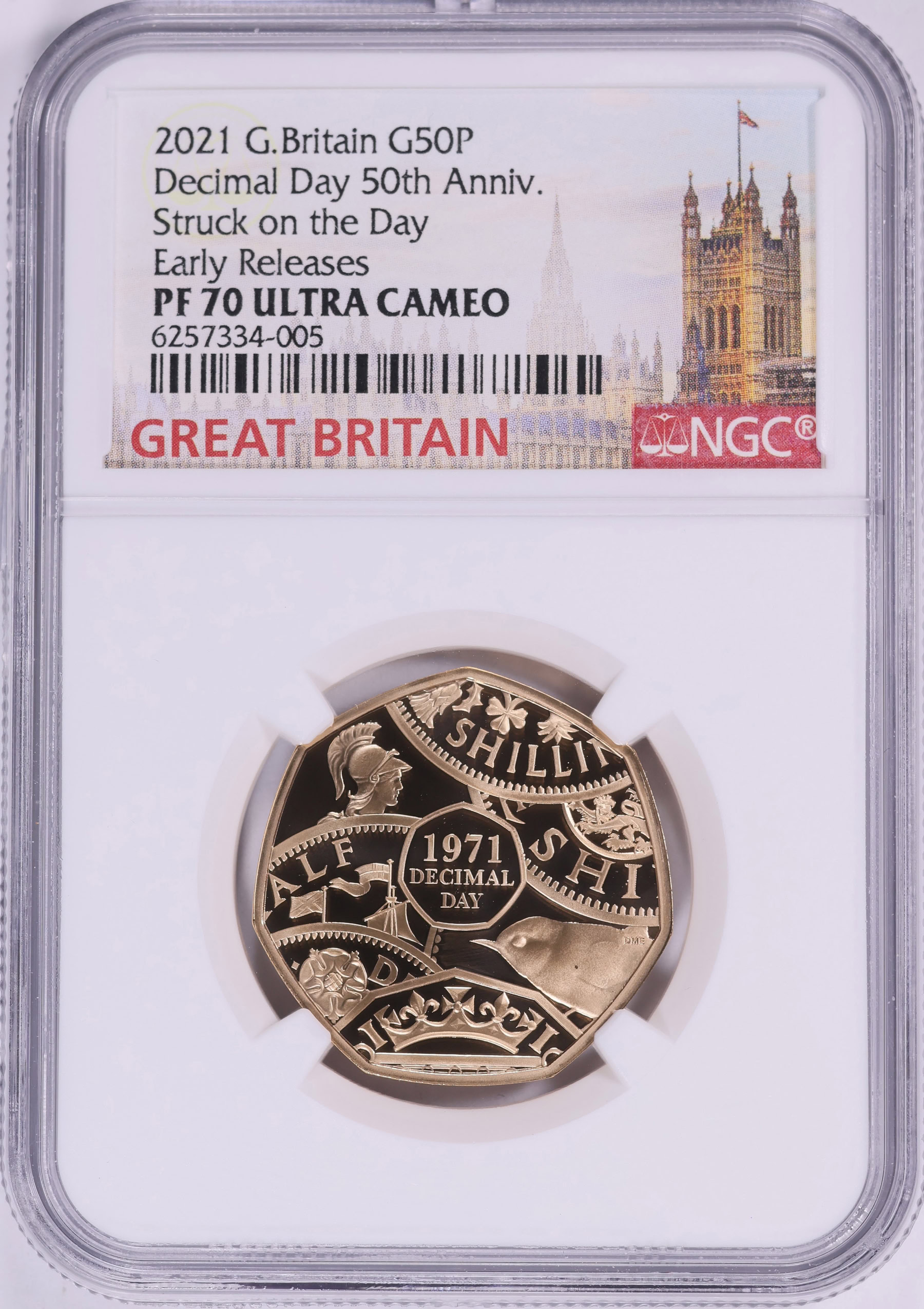 Great Britain 2021 Gold 50 Pence Decimal Day 50th Anniversary KM-1980c ...